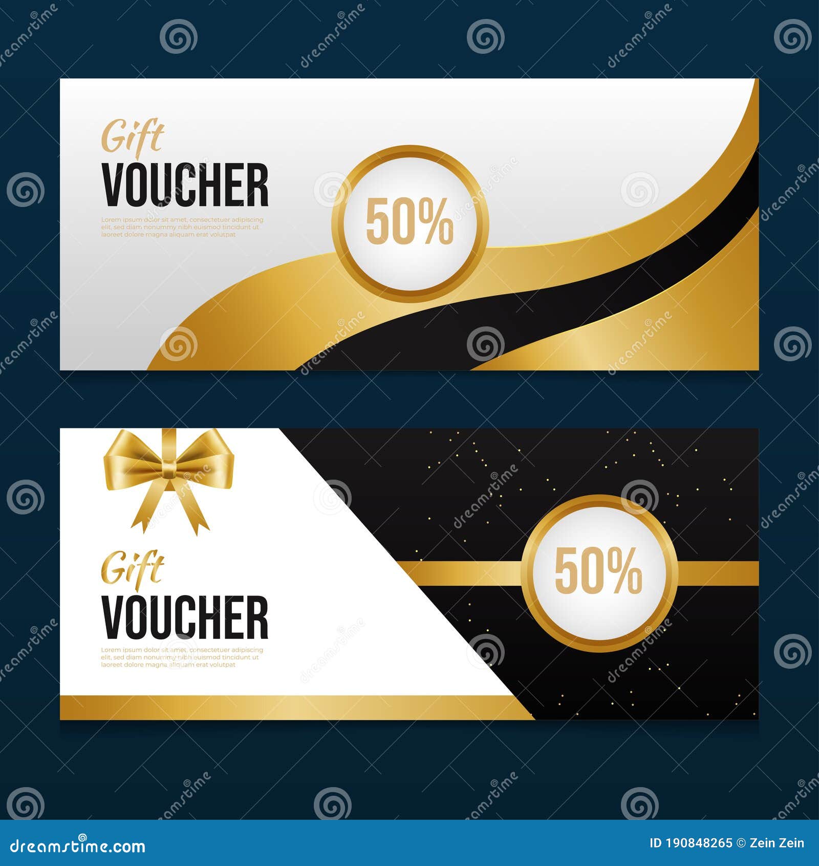 Luxury Gift Voucher Design Template. Stock Vector - Illustration of ...