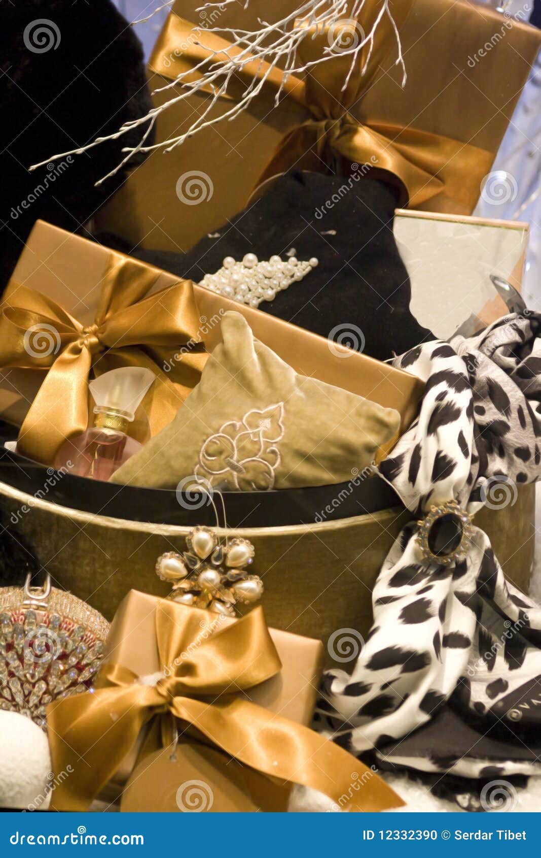 Luxury gifts stock photo. Image of ribbons, bright, ornaments - 12332390