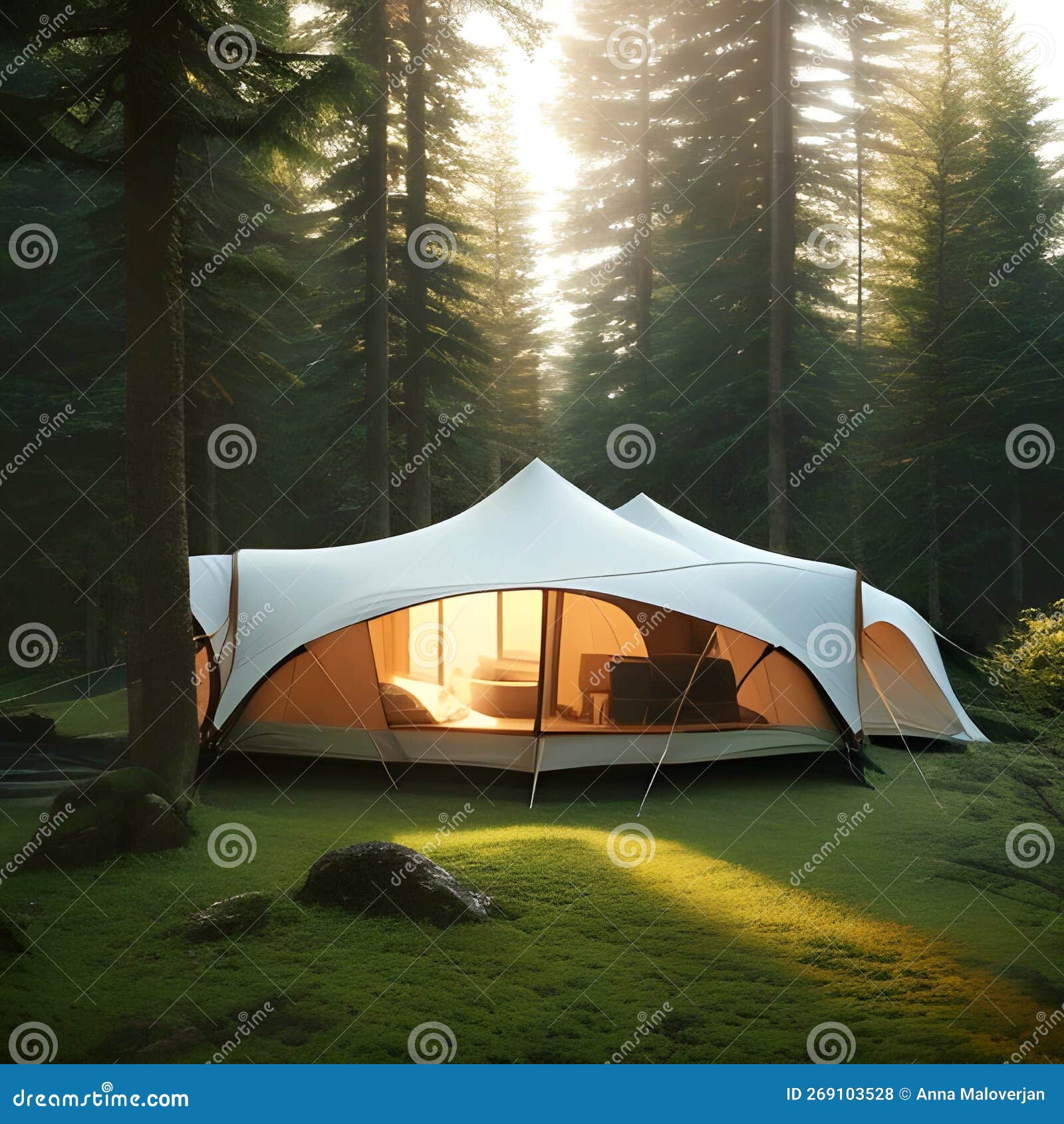 Luxury Glamping in the Beautiful Forest. Glamorous Camping Stock ...