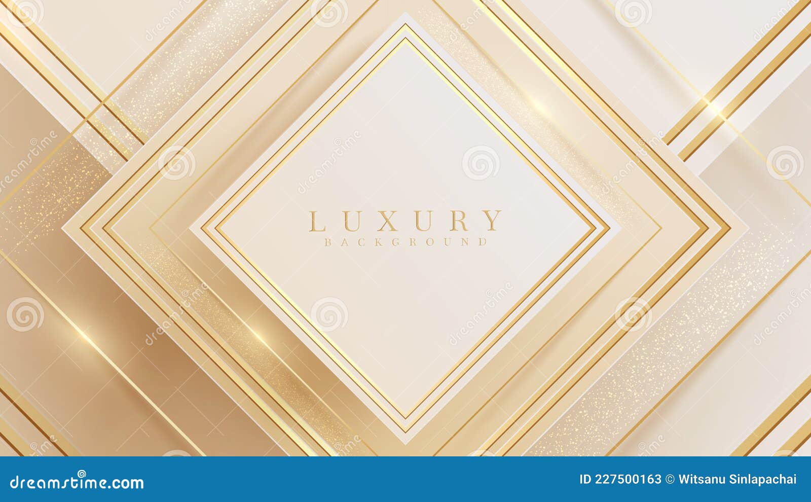 Luxury Glitter Gold Square Lines Background with Sparkling Light ...