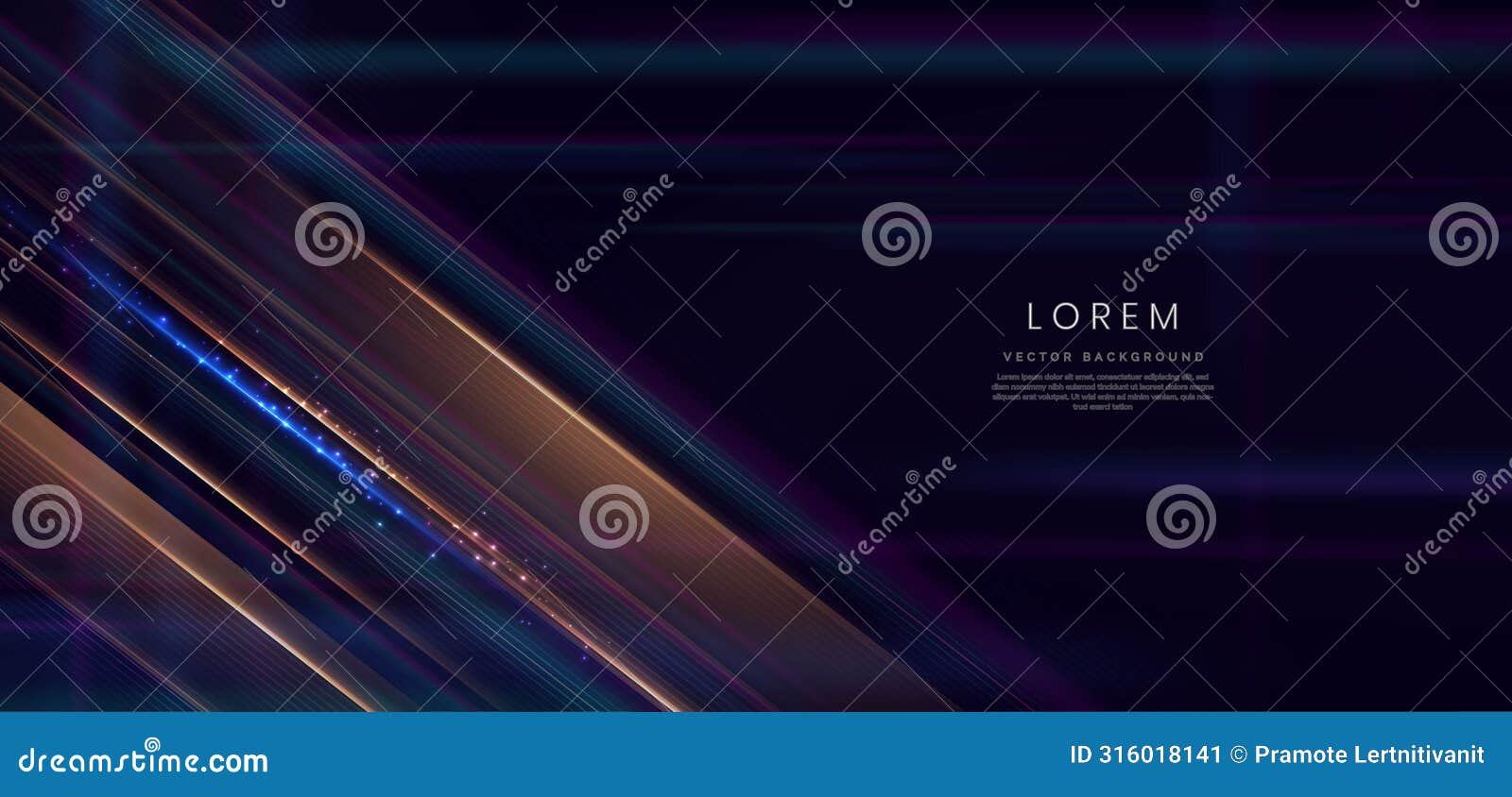Luxury Glowing Diagonal Lines Gold and Blue Light Ray with Copy Space ...