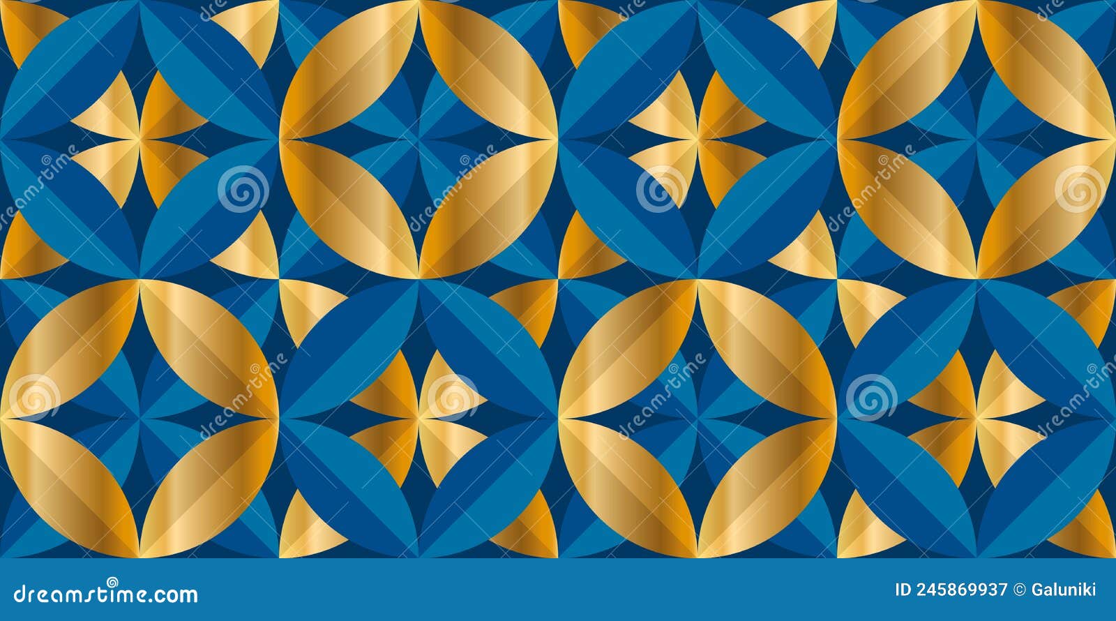 Luxury Gold and Blue Geometry Seamless Pattern Stock Vector ...