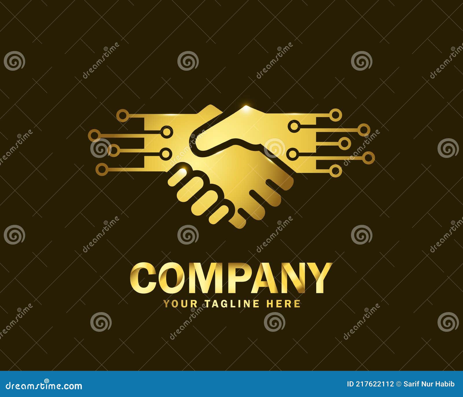 Gold Hi-tech Banner With Glowing Light Technology Background Modern ...