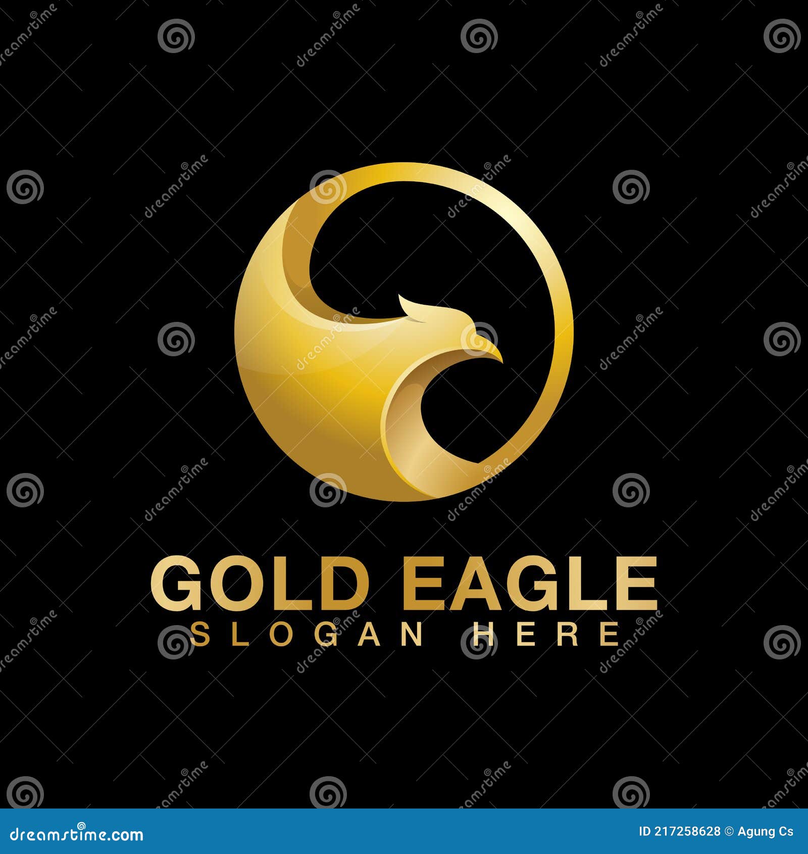 Luxury Golden Eagle Logo Design Stock Vector - Illustration of elegant ...