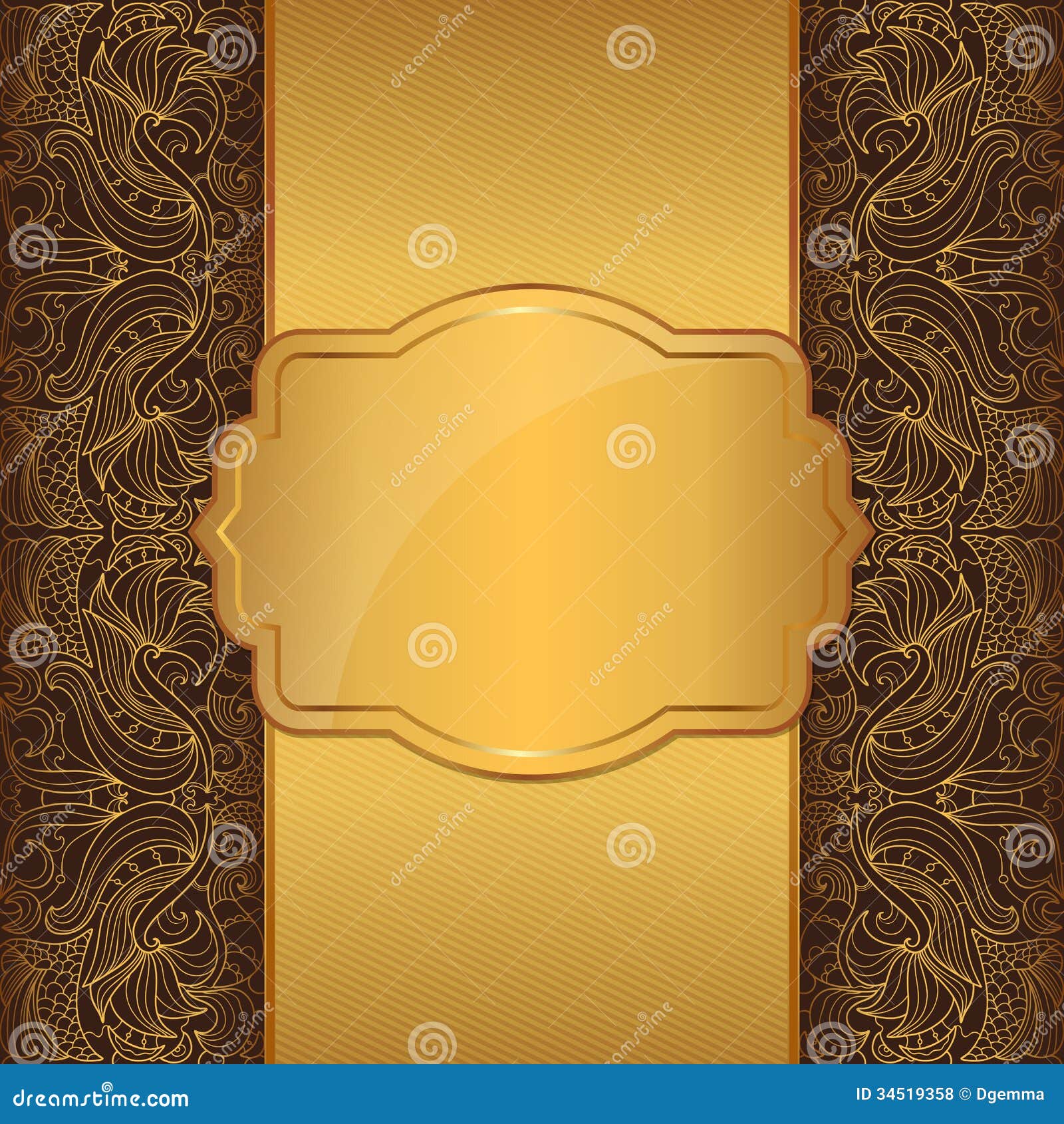 Luxury gold frame stock vector. Illustration of design - 34519358