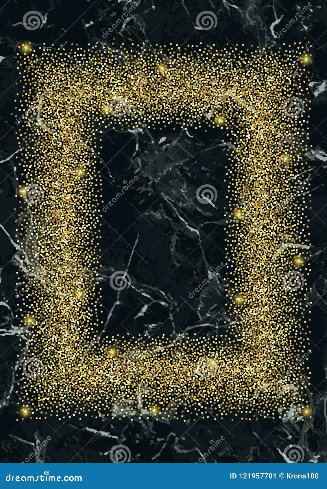 Luxury Gold Glitter Rectangular Frame Stock Vector - Illustration of ...