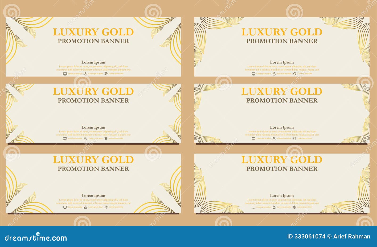 Luxury Gold Horizontal Banner Template. Suitable for Web Banner, Banner ...