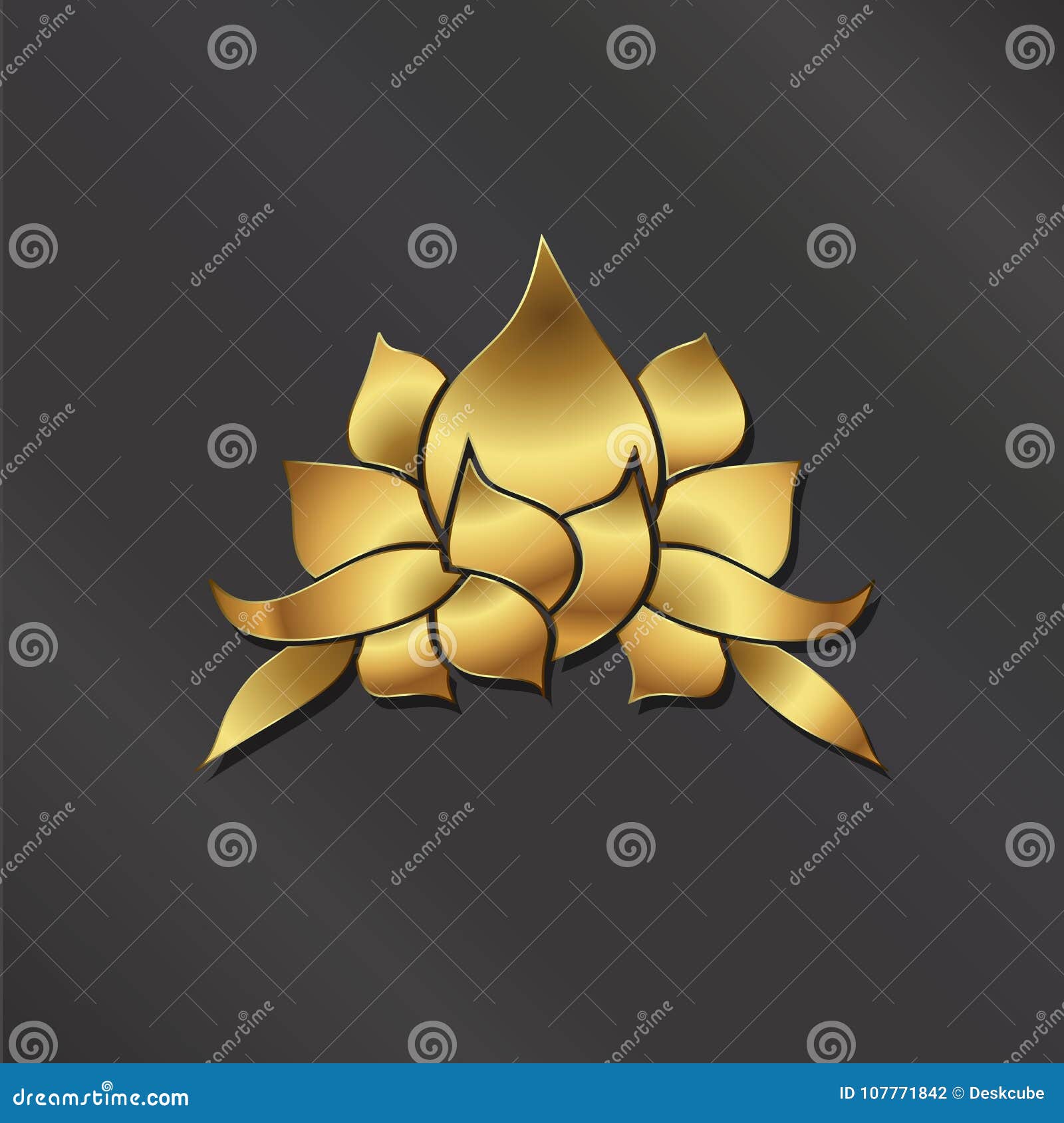 Luxury Gold Lotus Plant Image. Stock Vector - Illustration of metallic ...