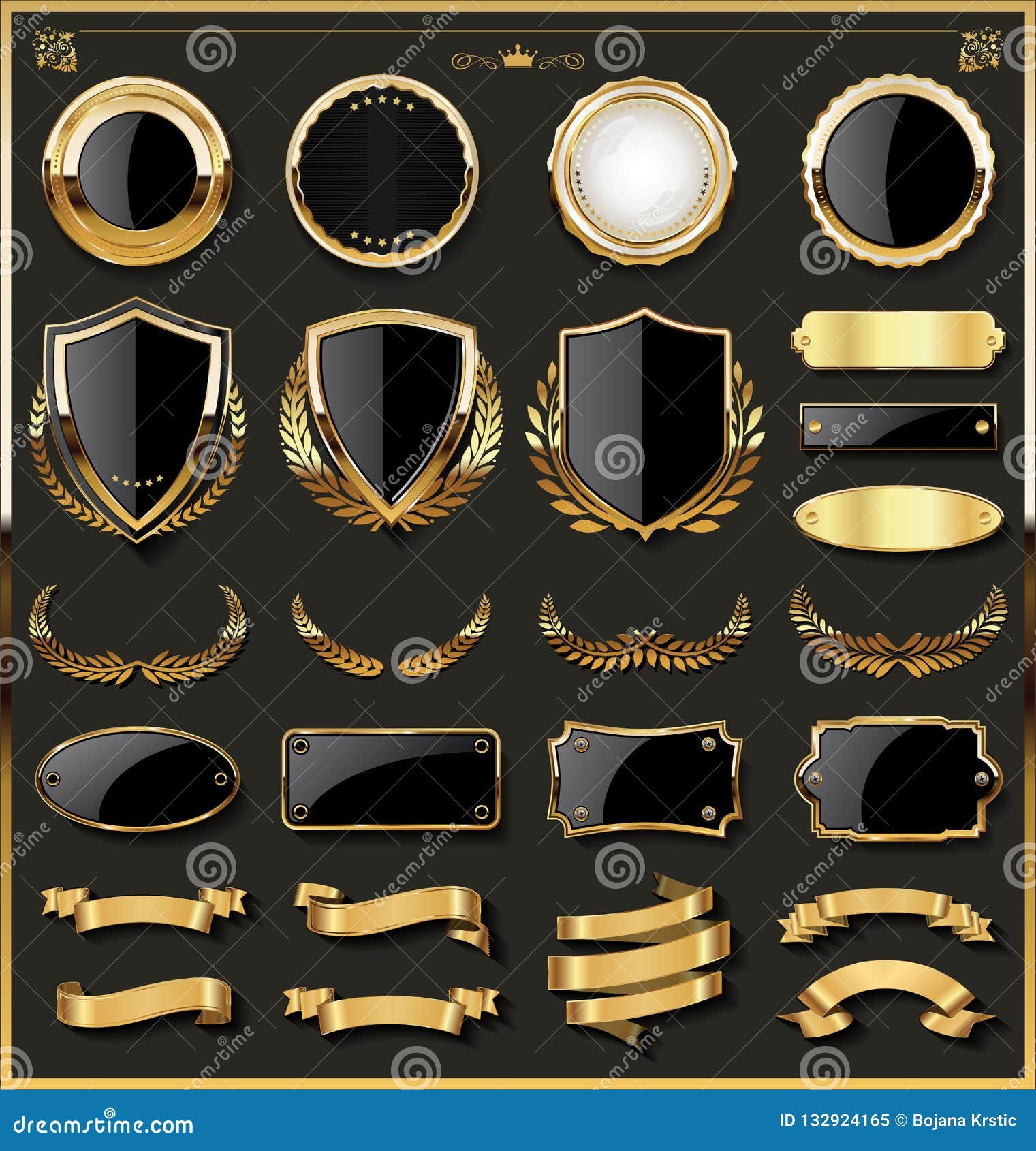 Luxury Gold and Silver Design Elements Collection Stock Vector ...