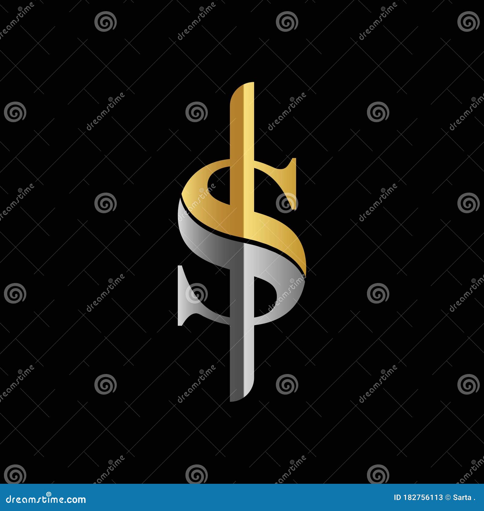 Luxury Gold and Silver Dollar Logo Icon Stock Vector - Illustration of ...