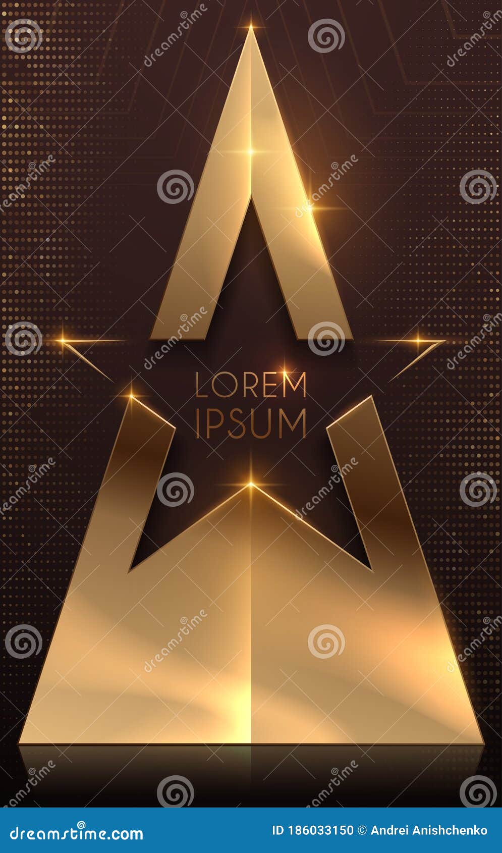 Luxury Gold Star Award Template Stock Vector - Illustration of glossy ...