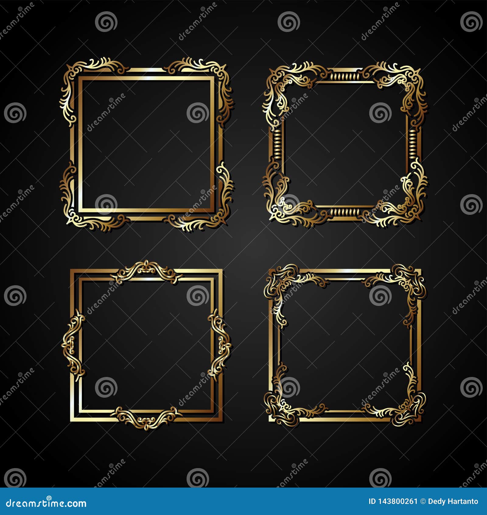Luxury gold vector frame stock vector. Illustration of decorative ...