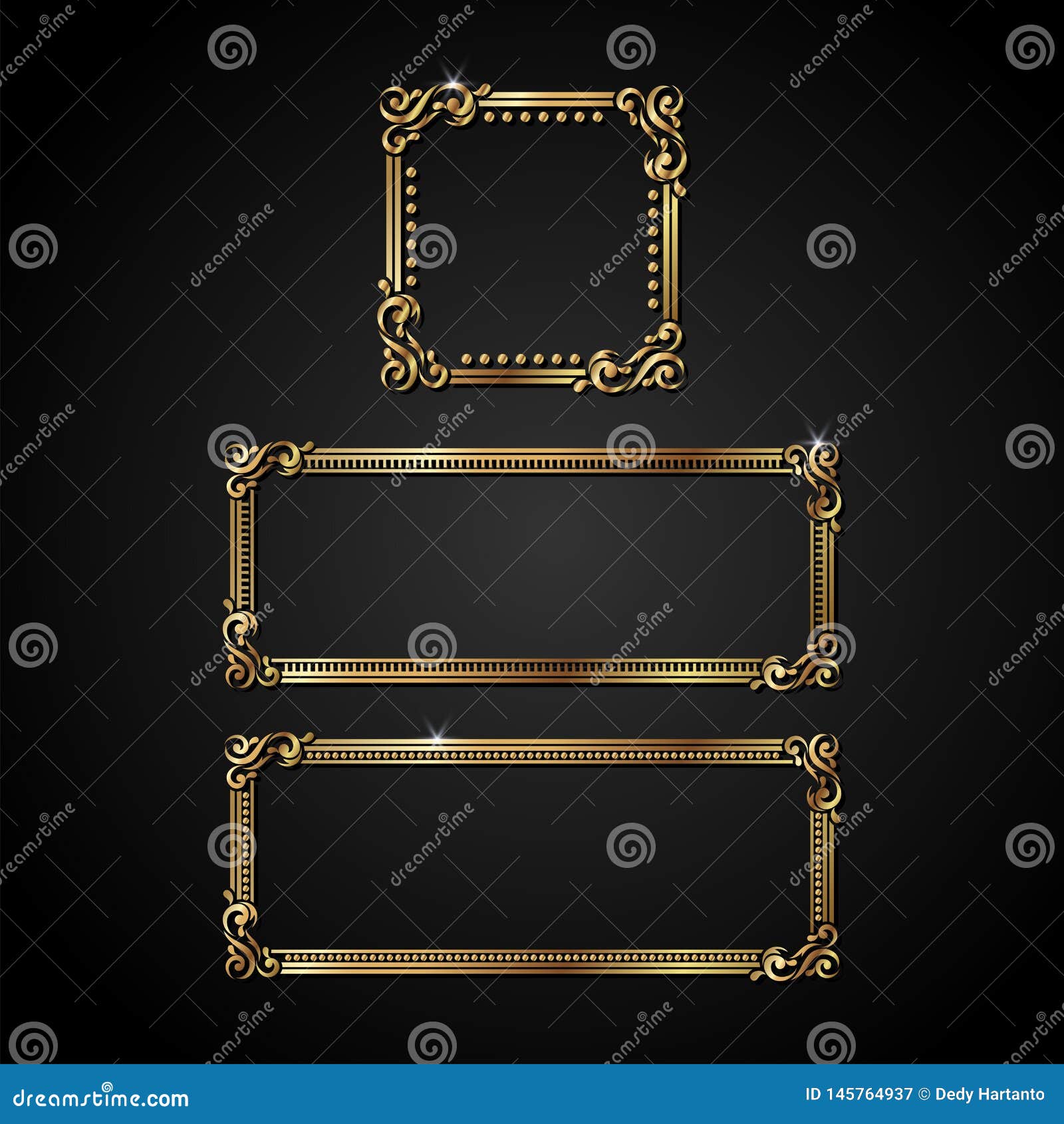 Luxury gold vector frame stock vector. Illustration of design - 145764937