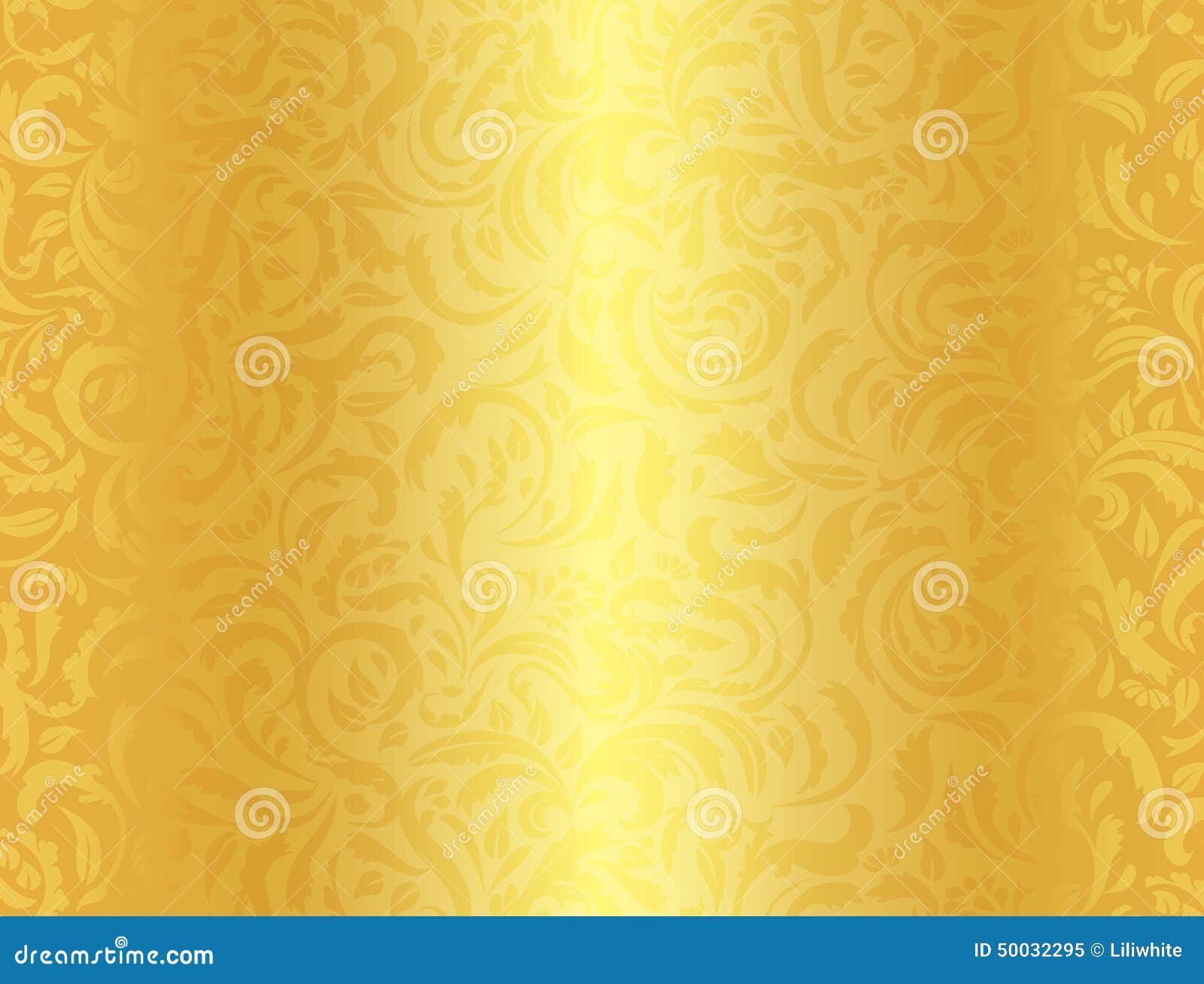 Luxury Golden Background with Damask Floral Patter Stock Vector ...