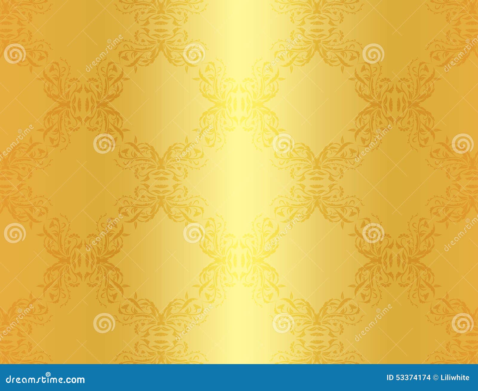 Luxury Golden Background with Damask Floral Patter Stock Vector ...