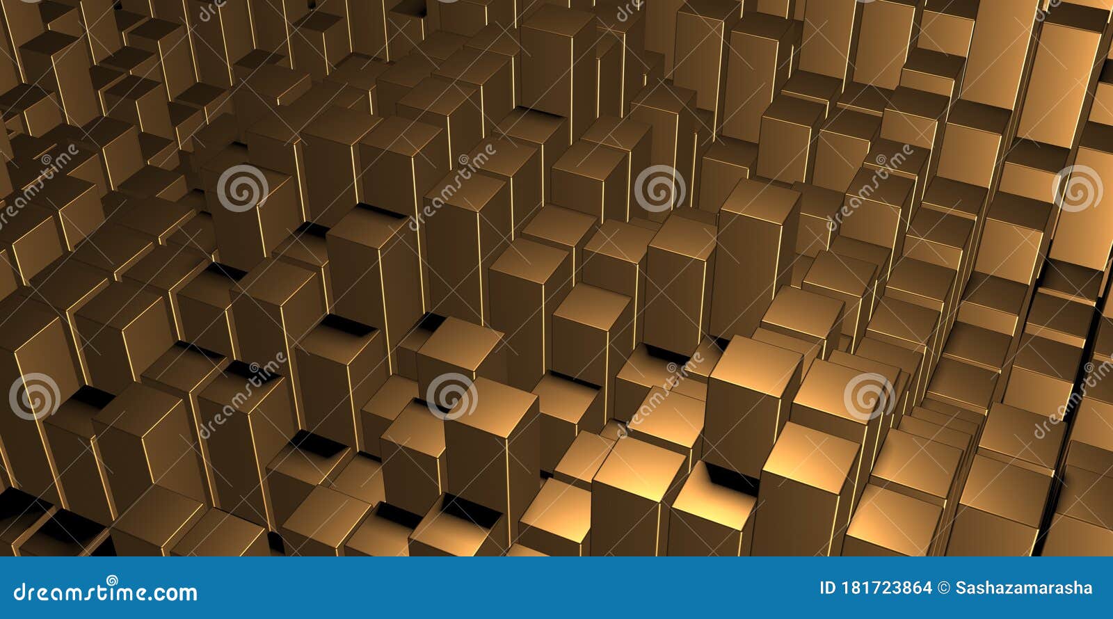 Luxury Golden Background. Gold Glossy Cubes Array Stock Illustration ...