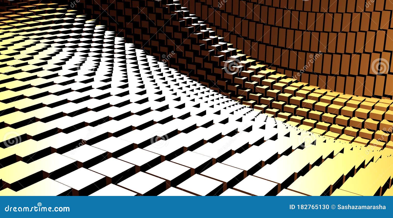 Luxury Golden Background. Gold Glossy Cubes Array Stock Illustration ...