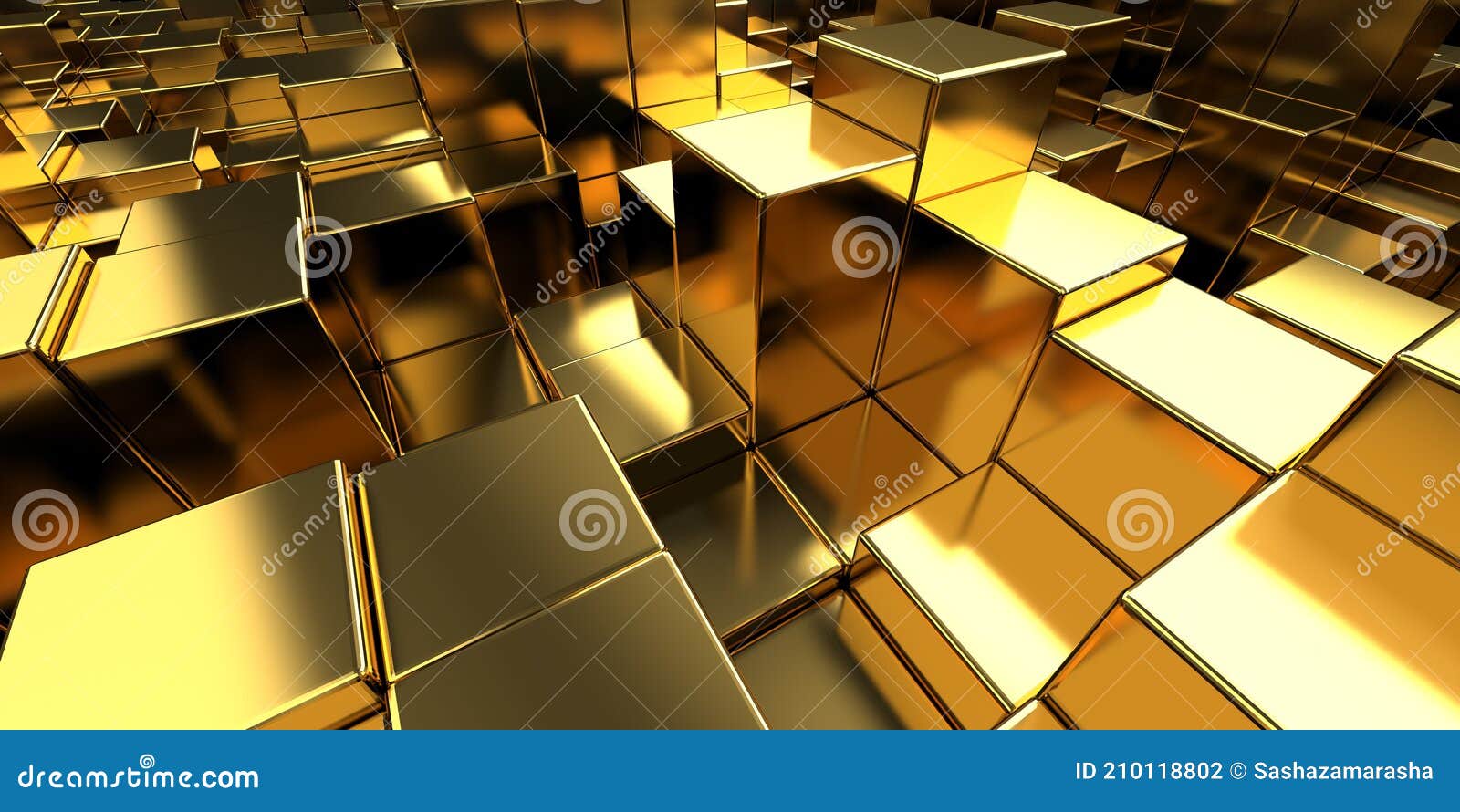 Luxury Golden Background. Gold Glossy Cubes Array Stock Illustration ...