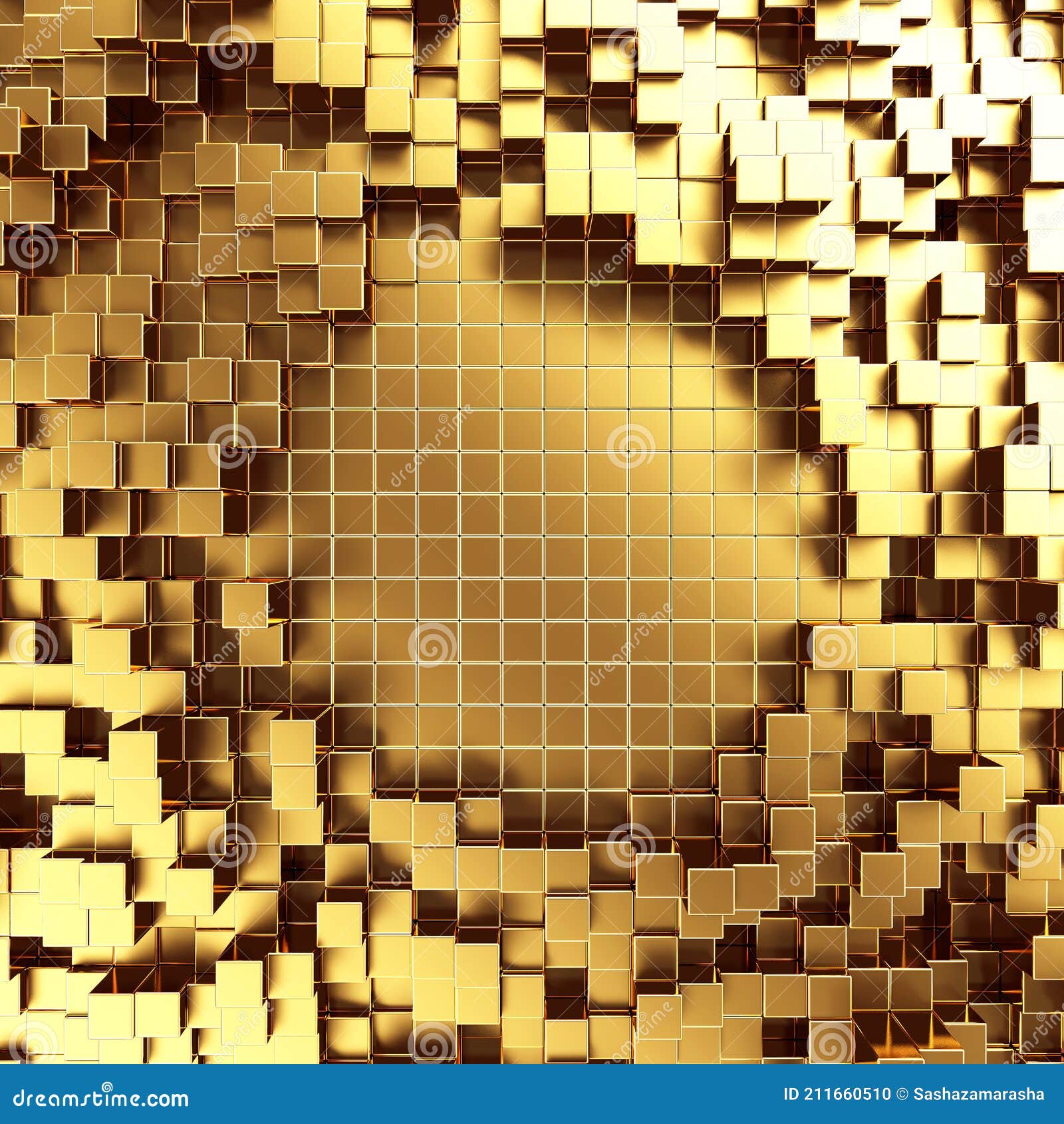 Luxury Golden Background. Gold Glossy Cubes Array Stock Illustration ...