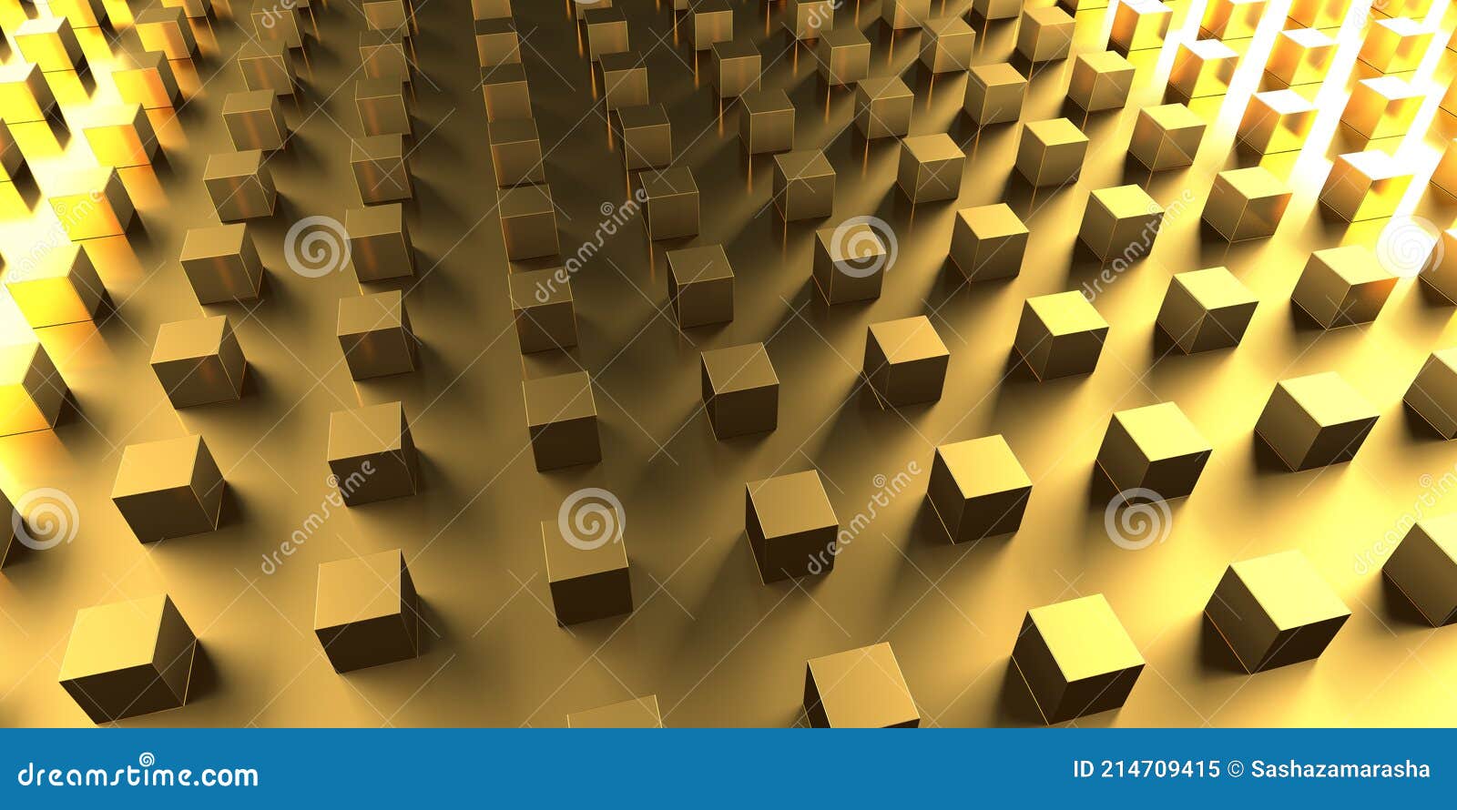 Luxury Golden Background. Gold Glossy Cubes Array Stock Illustration ...