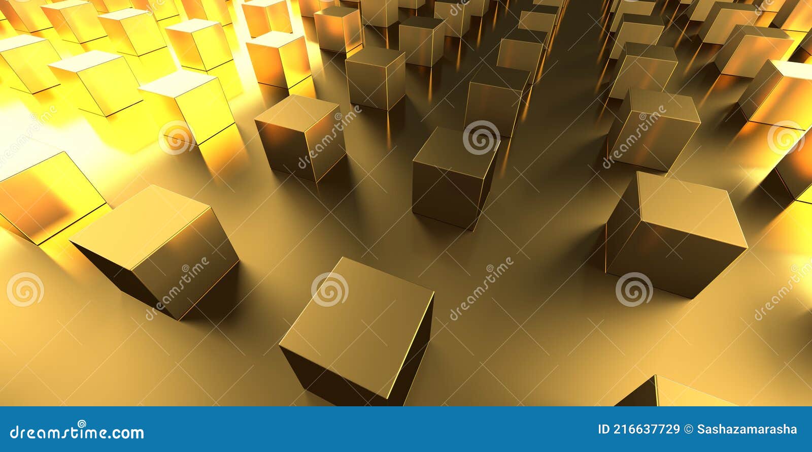 Luxury Golden Background. Gold Glossy Cubes Array Stock Illustration ...