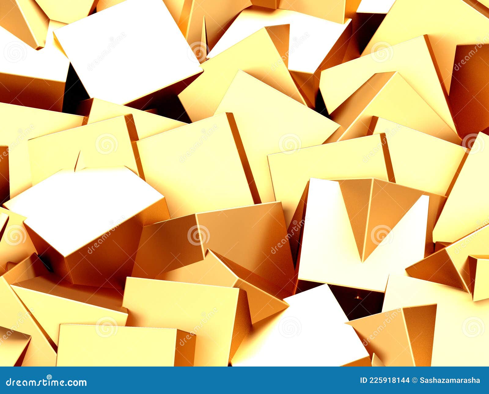 Luxury Golden Background. Gold Glossy Cubes Array Stock Illustration ...