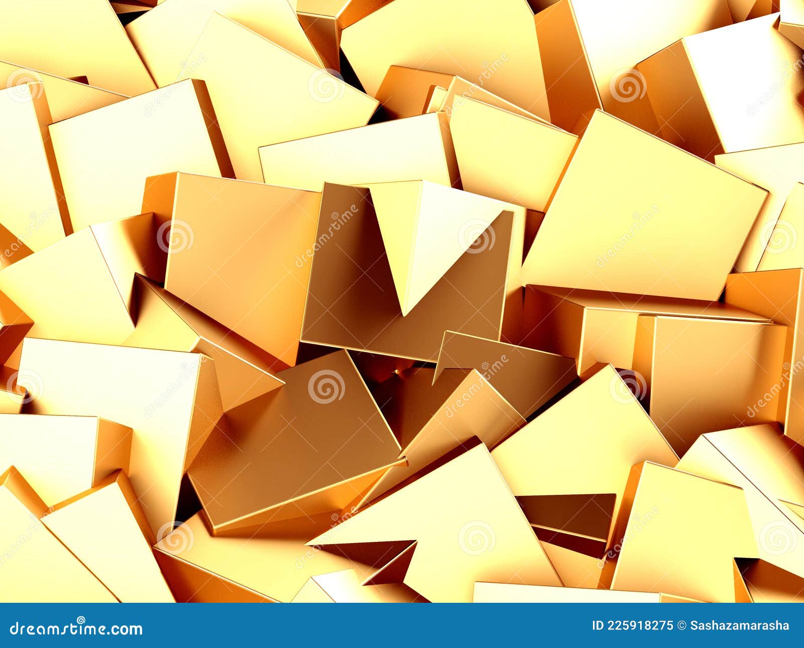 Luxury Golden Background. Gold Glossy Cubes Array Stock Illustration ...