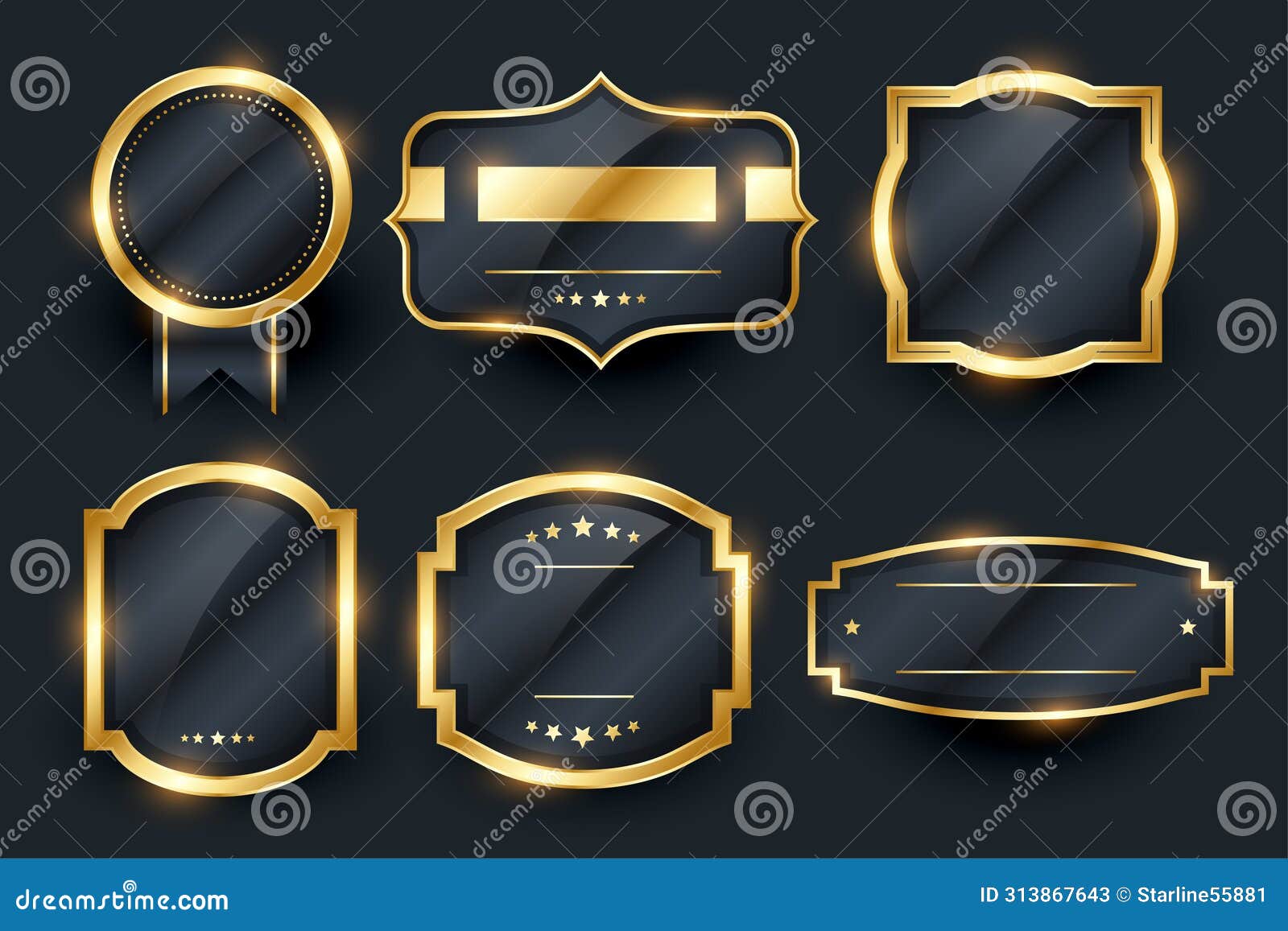 Luxury Golden Badge and Labels Set Design Stock Vector - Illustration ...