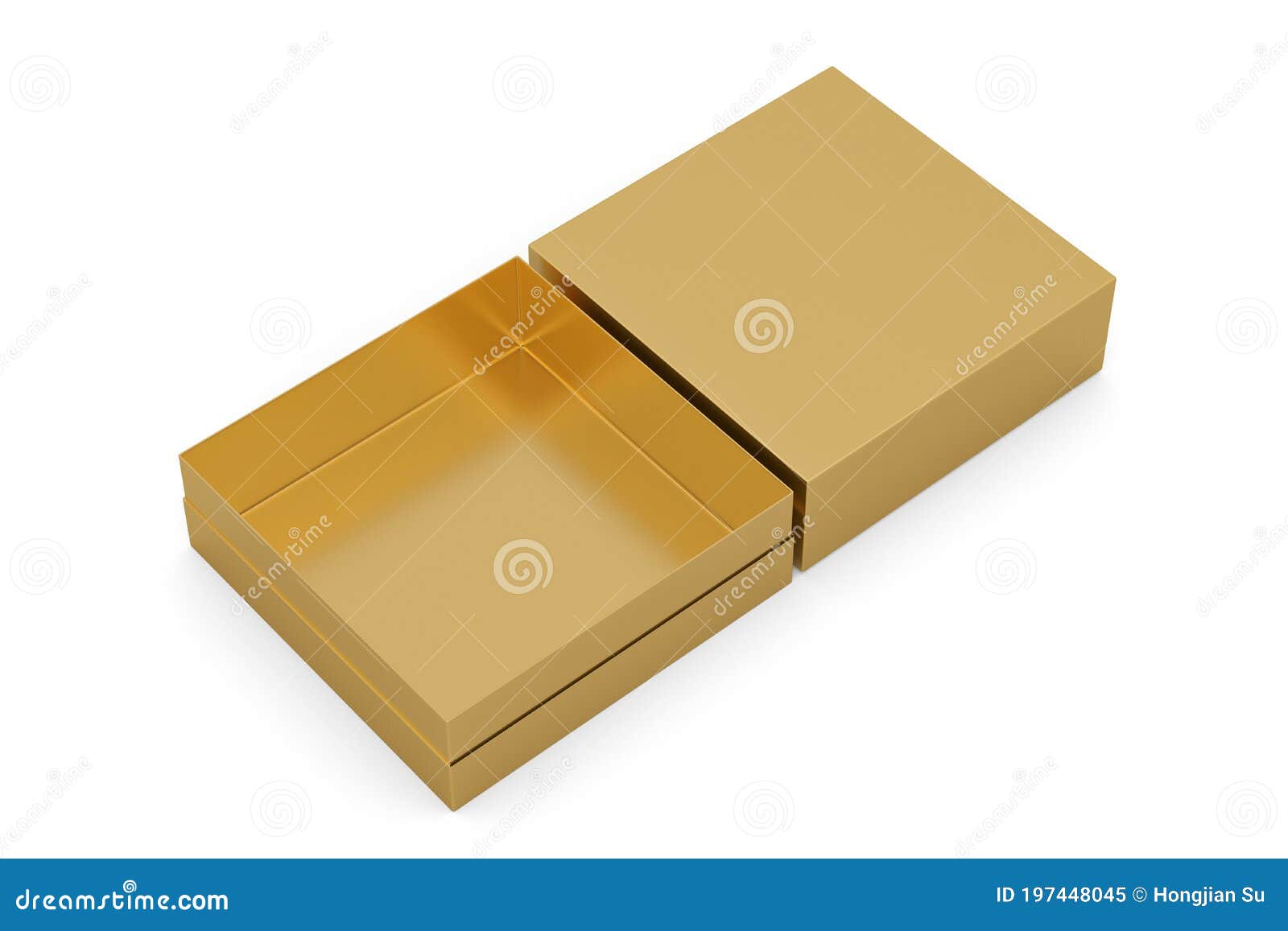 Luxury Golden Box Isolated on White Background, 3D Render. 3D ...