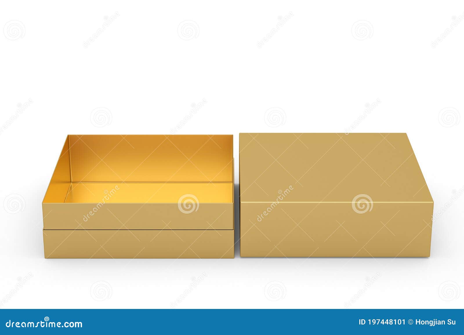 Luxury Golden Box Isolated on White Background, 3D Render. 3D ...