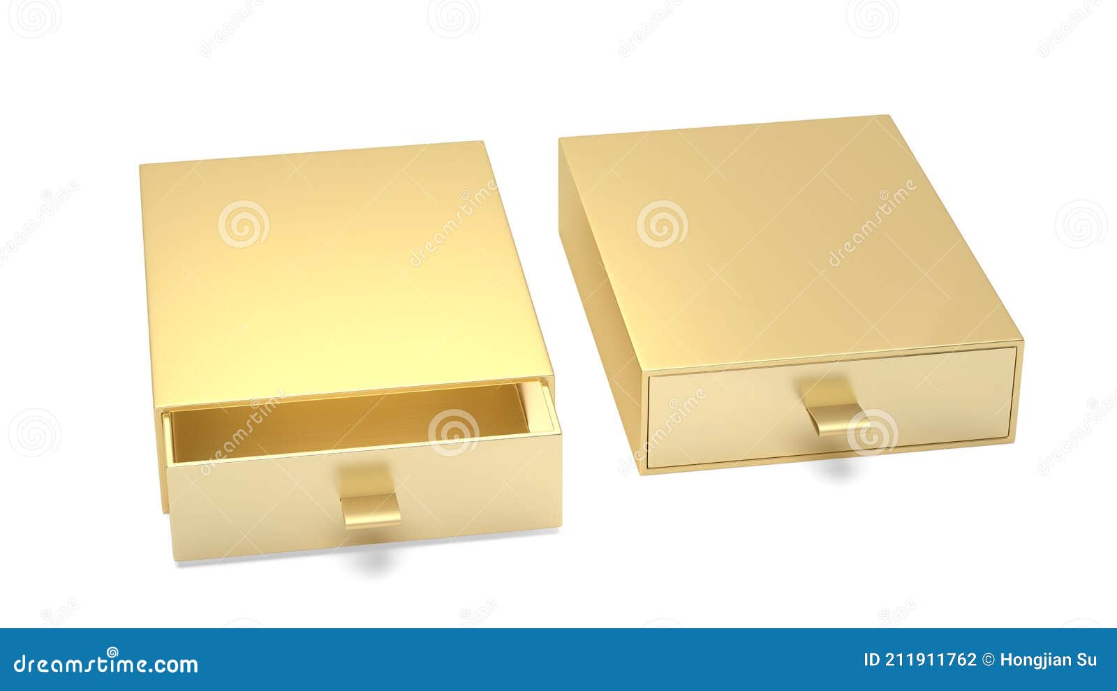 Luxury Golden Box Isolated on White Background, 3D Render. 3D ...