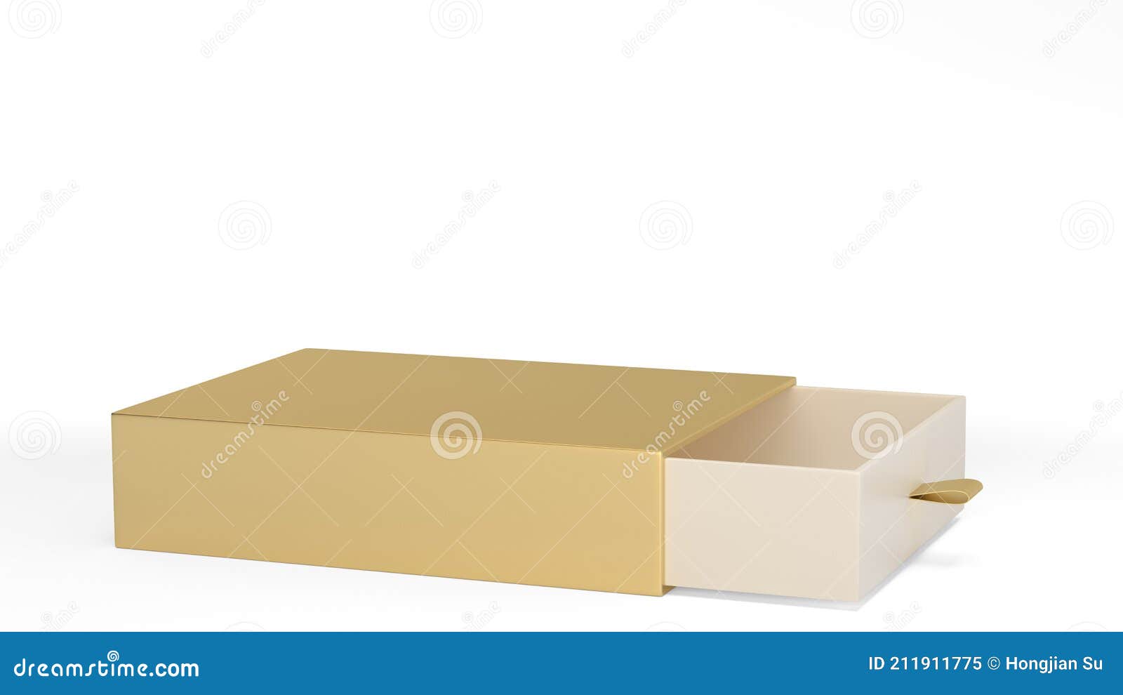 Luxury Golden Box Isolated on White Background, 3D Render. 3D ...