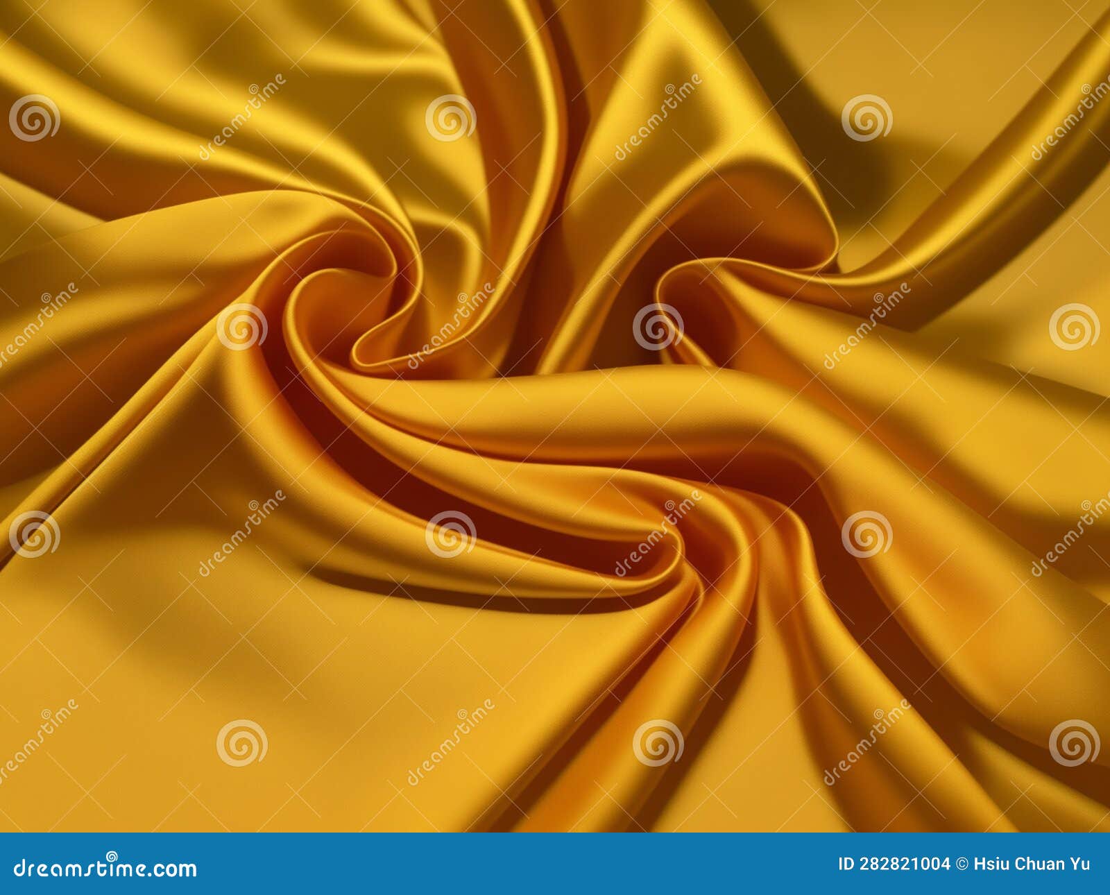 Luxury Golden Creased Satin Silk Cloth Texture Realistic Background