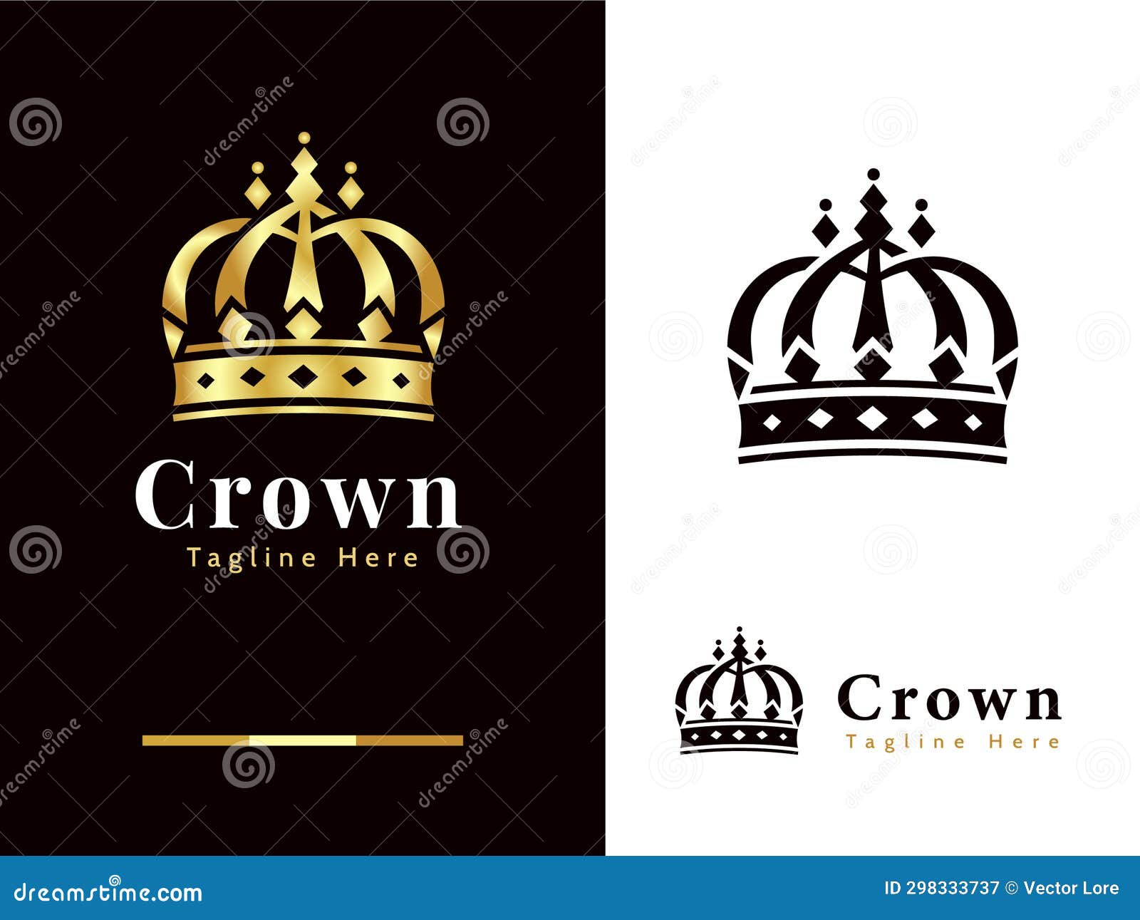 Luxury Golden Crown Vector Logo and Illustration Template Stock Vector ...