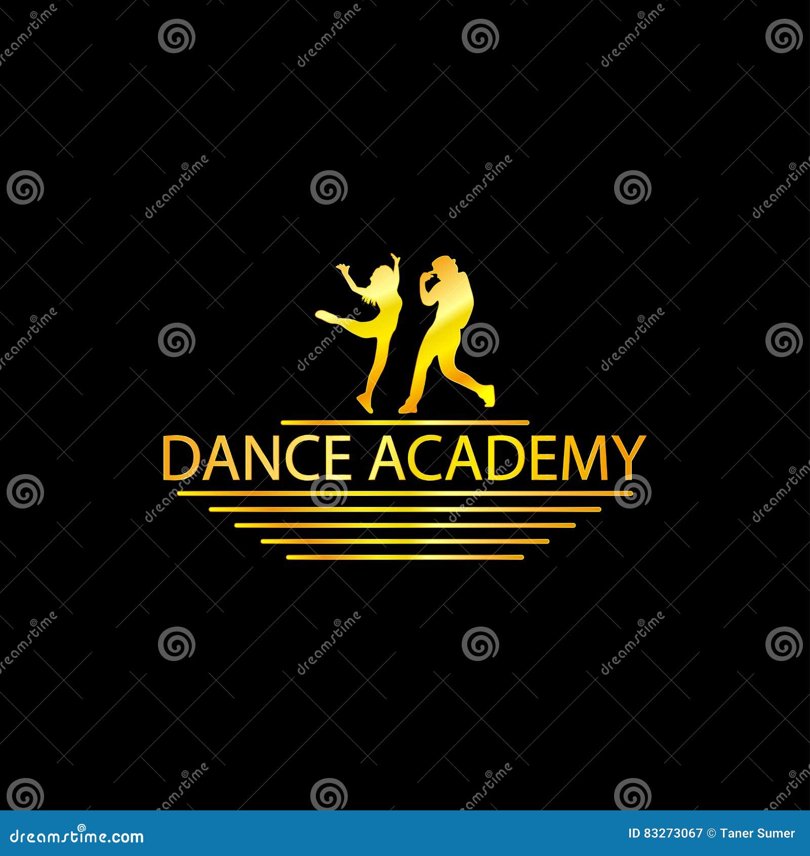 Luxury Golden Dance Academy Logo Stock Vector - Illustration of dancing ...