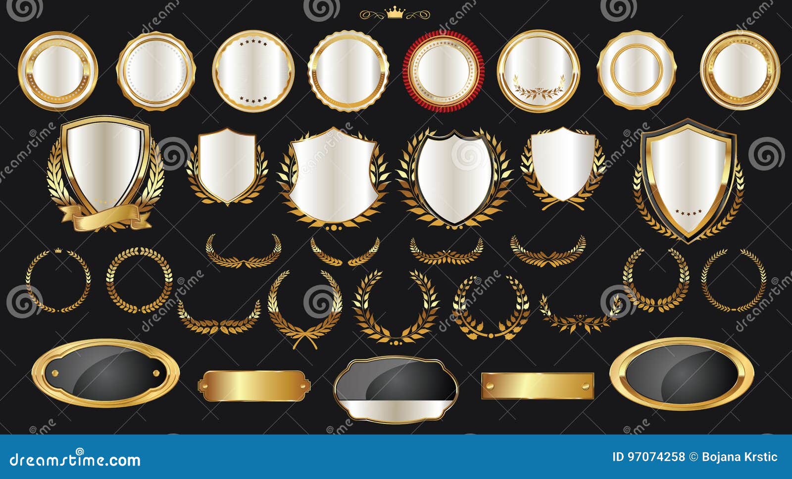 Luxury Golden Design Elements Collection Stock Illustration ...