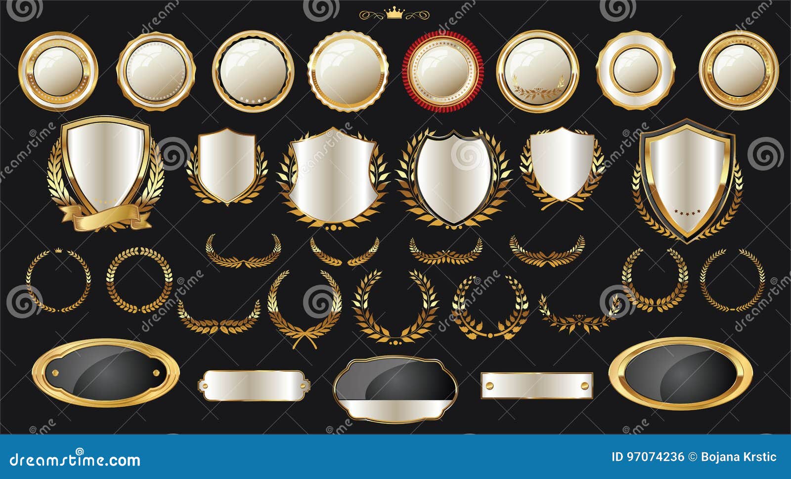Luxury Golden Design Elements Collection Vector Stock Vector ...
