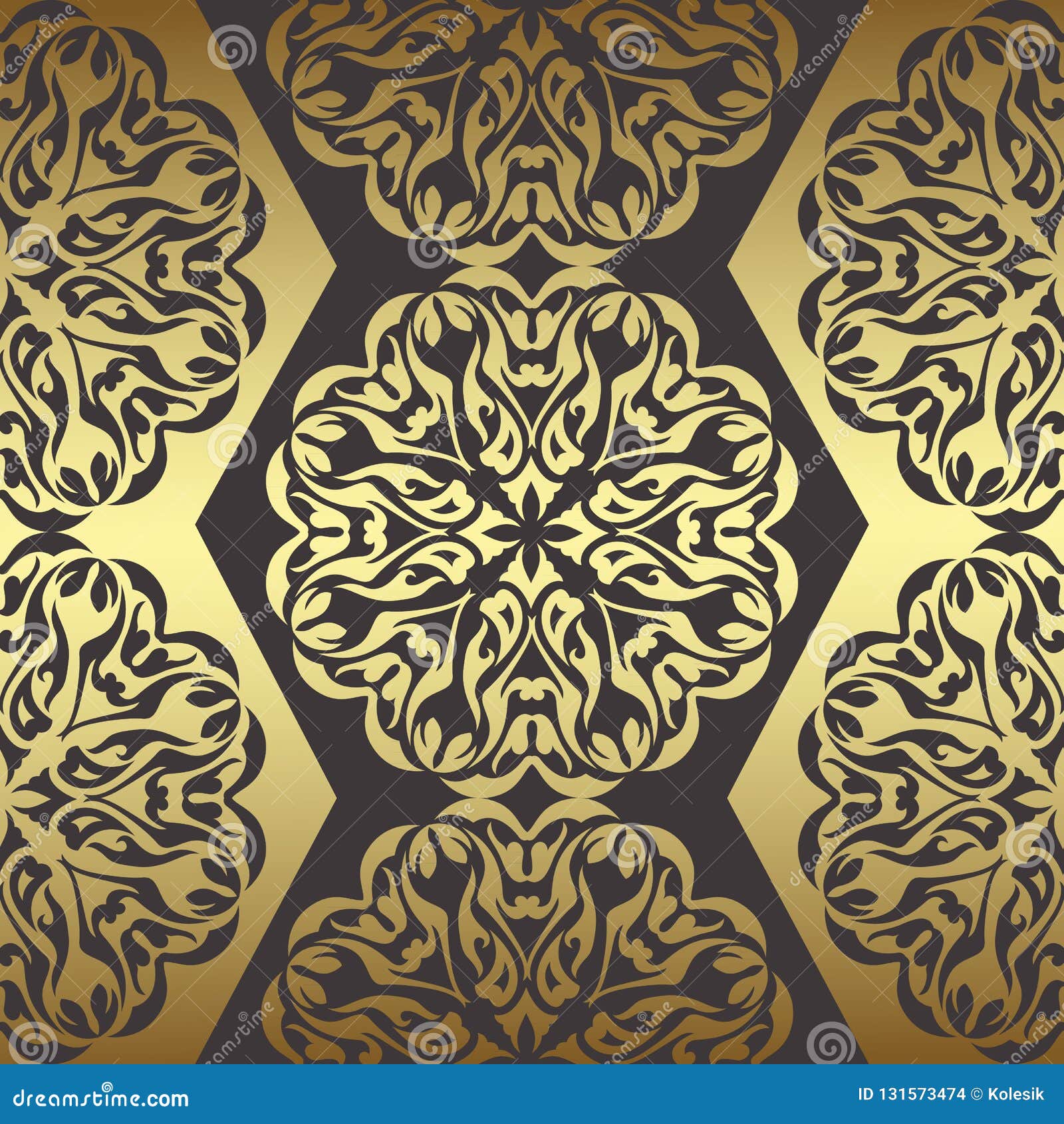 Luxury Golden Design. Seamless Pattern Stock Vector - Illustration of ...