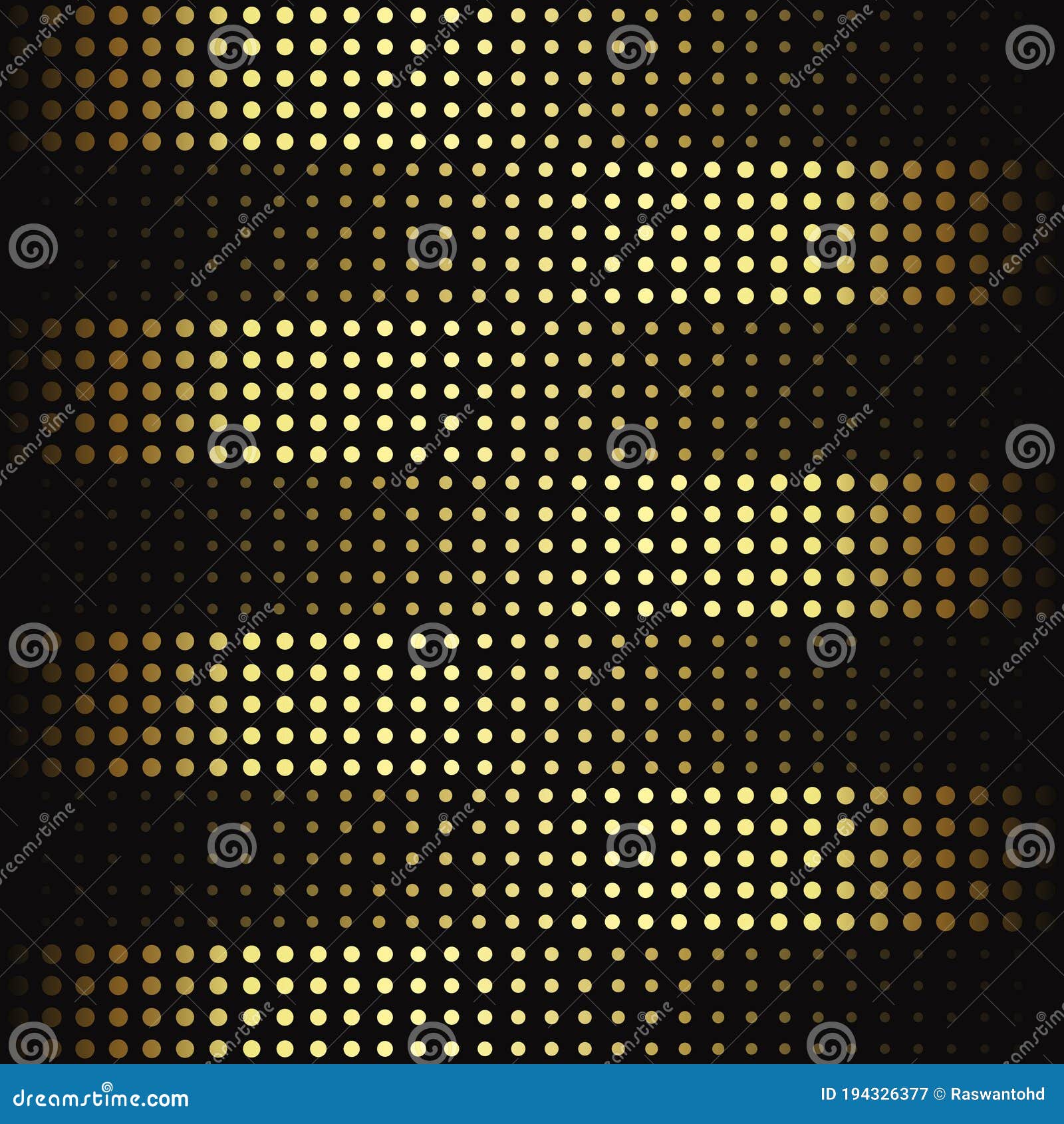 Luxury Golden Dotted Pattern on Black Background. Stretch Road Stock ...