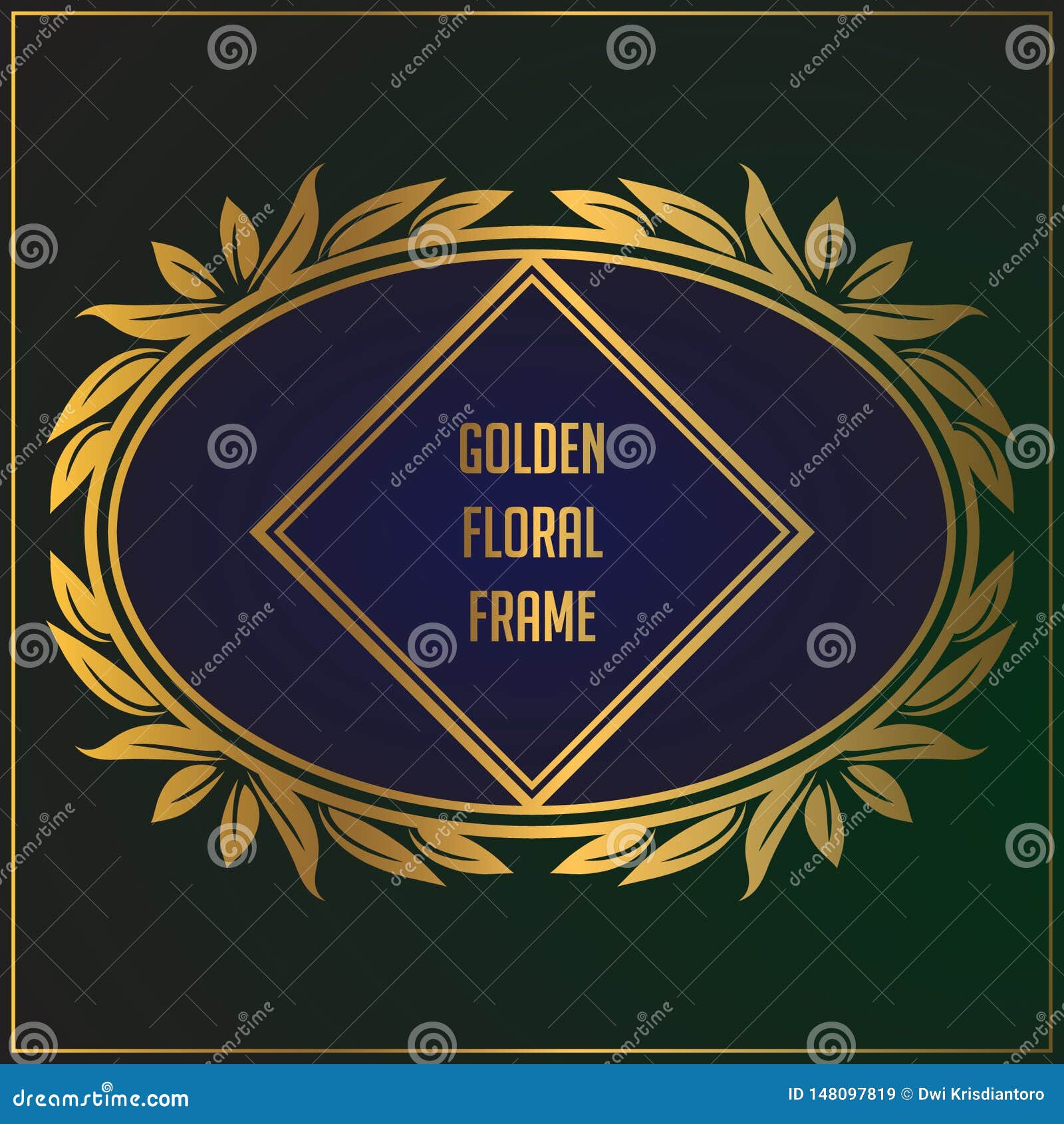 Luxury Golden Floral Ornament Frame Design. Gold Frame Background ...