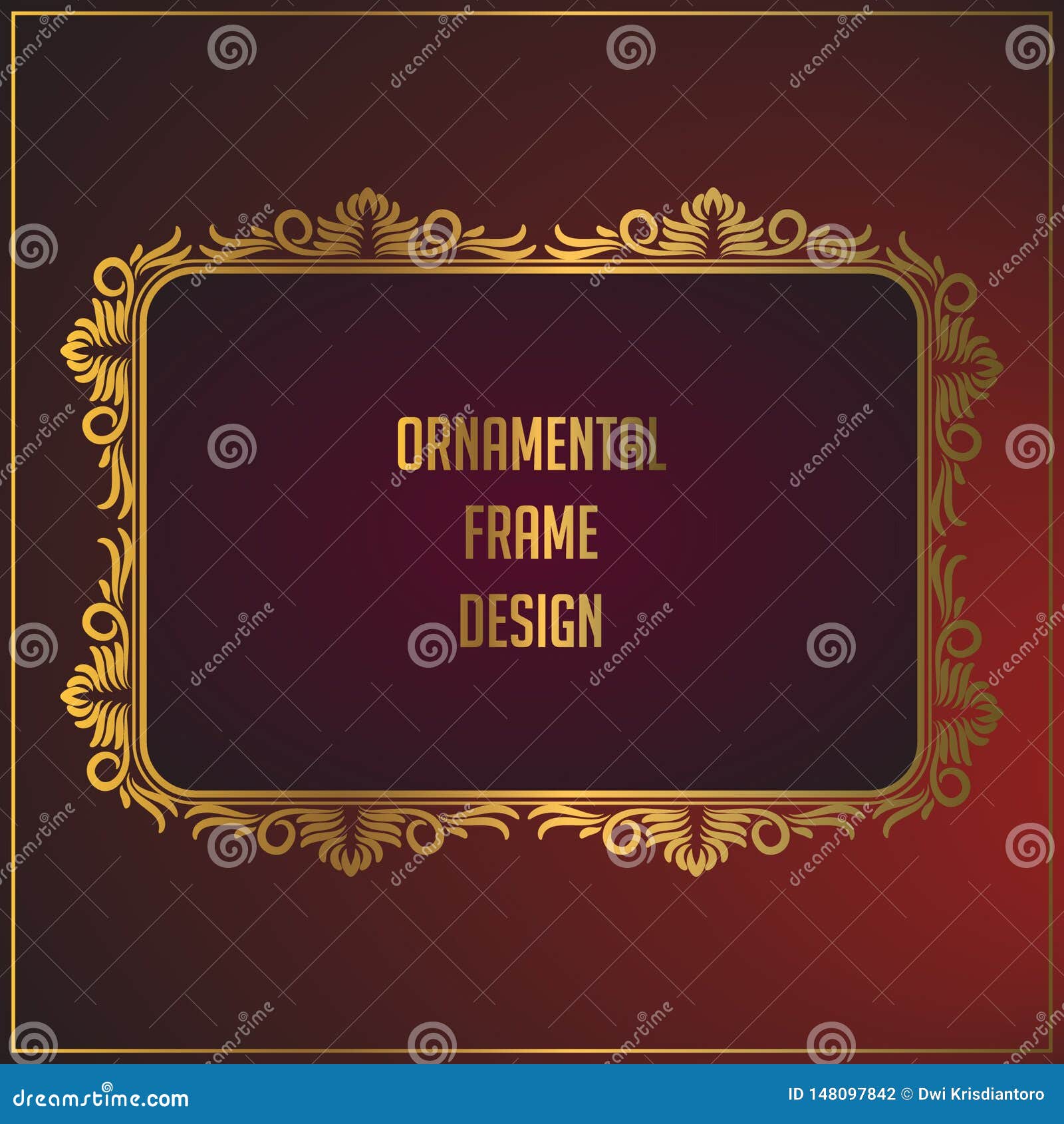 Luxury Golden Floral Ornament Frame Design. Gold Frame Background ...