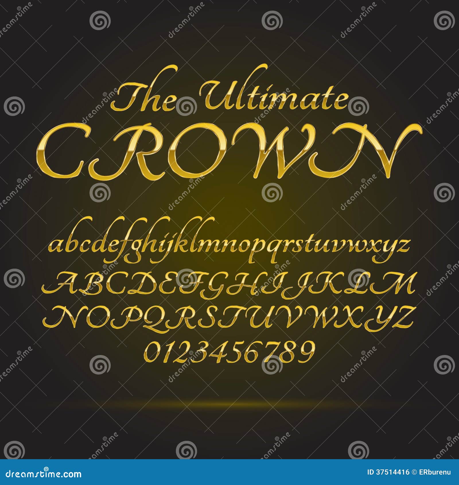 Luxury Golden Font and Numbers Stock Vector - Illustration of majestic ...