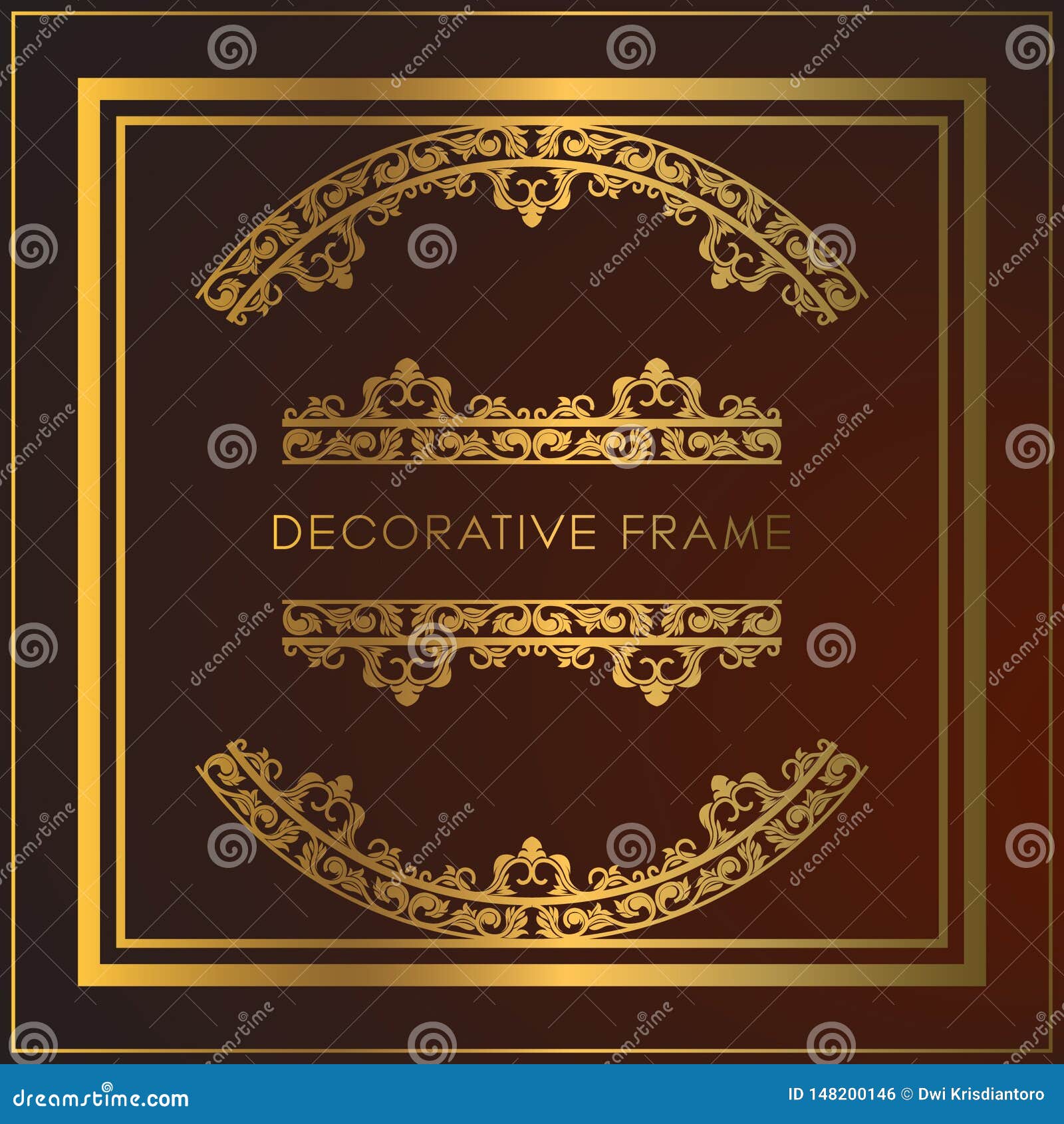Luxury Golden Frame Design with Floral Ornament. Decorative Gold Frames ...