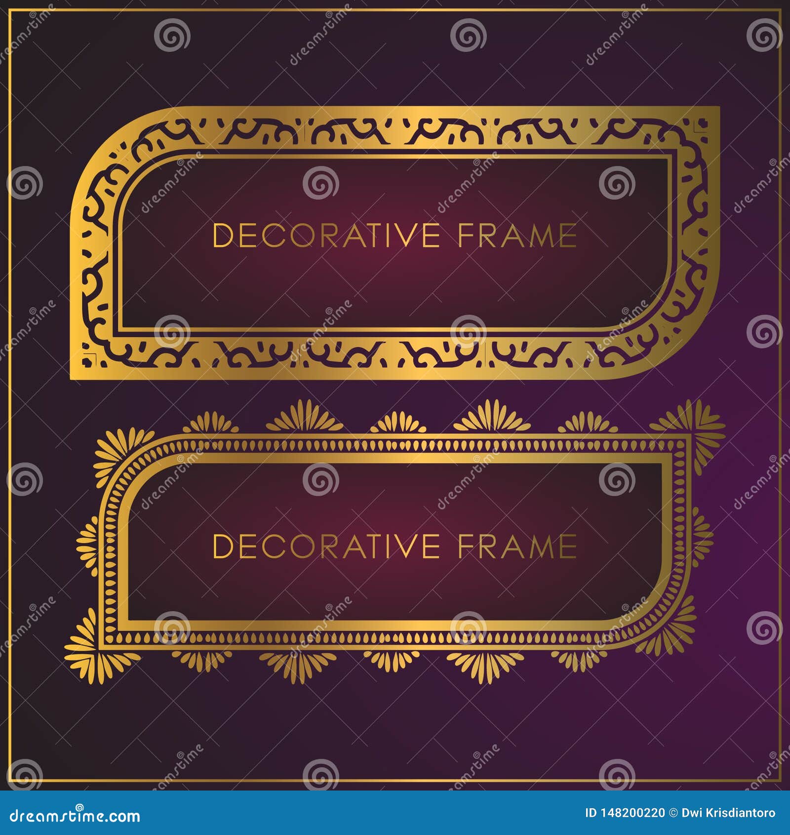 Luxury Golden Frame Design with Floral Ornament. Decorative Gold Frames ...