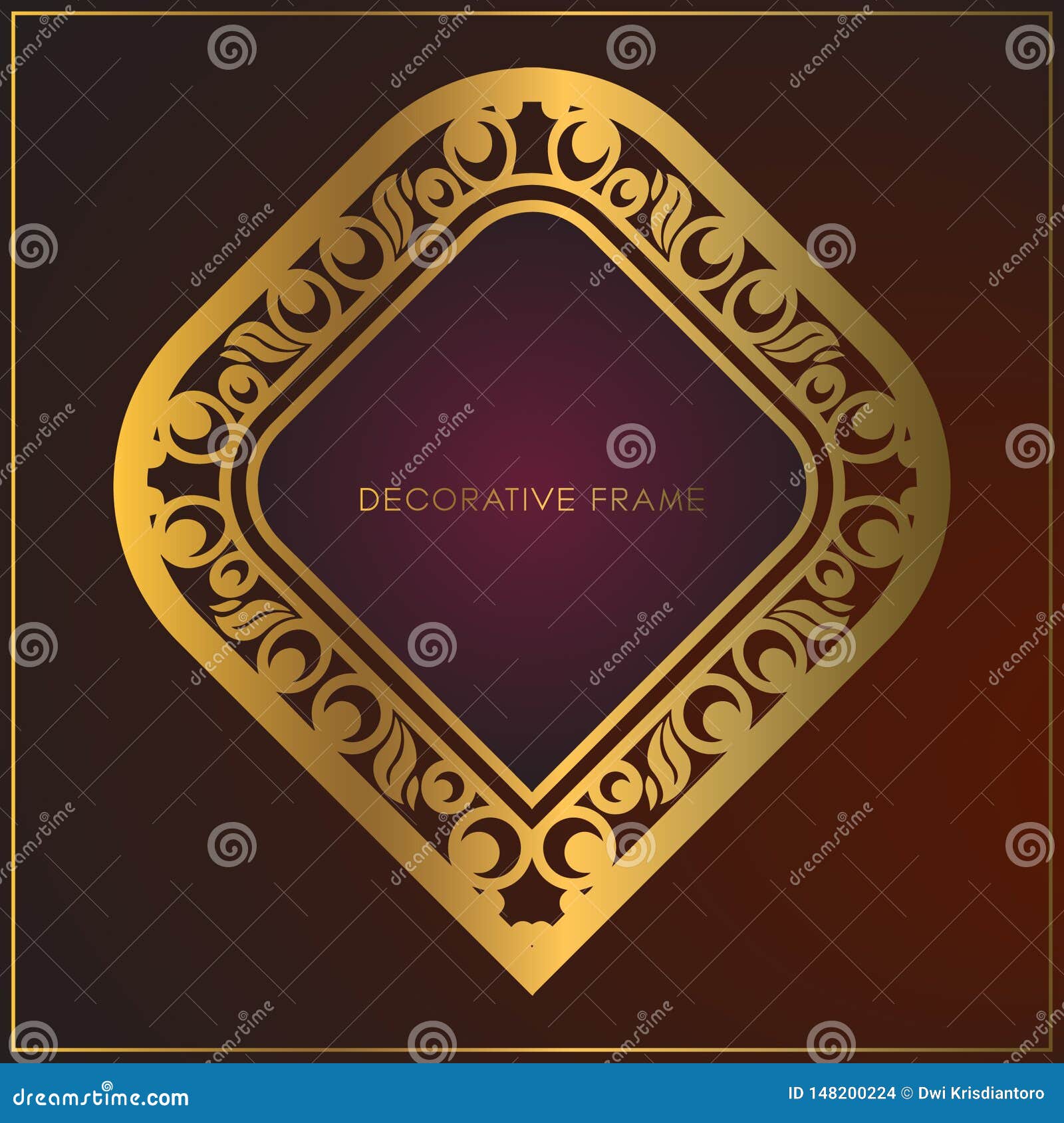 Luxury Golden Frame Design with Floral Ornament. Decorative Gold Frames ...