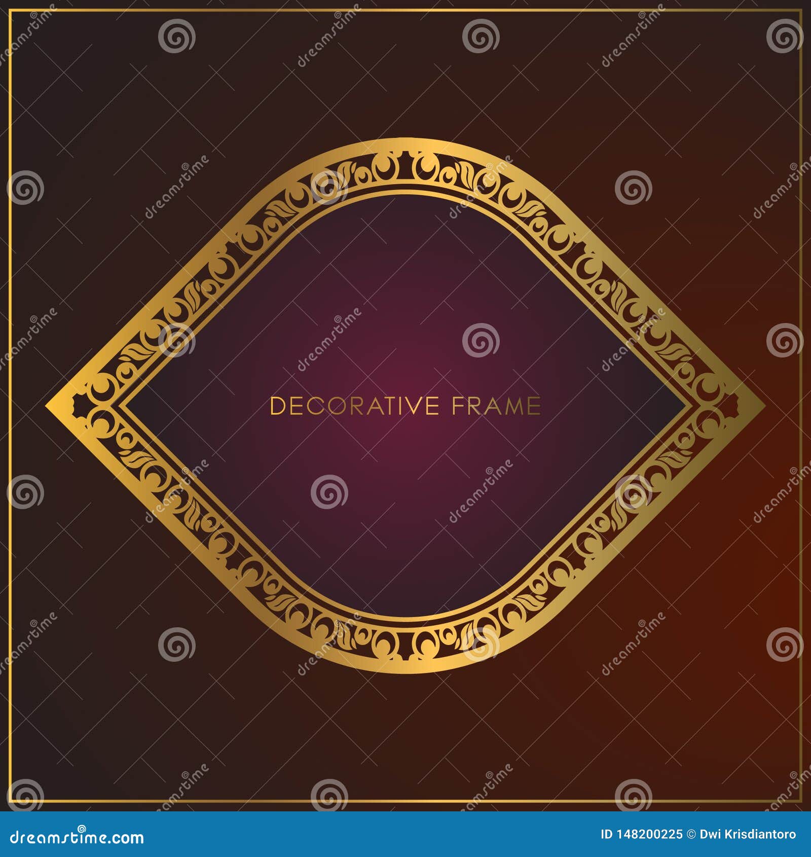Luxury Golden Frame Design with Floral Ornament. Decorative Gold Frames ...