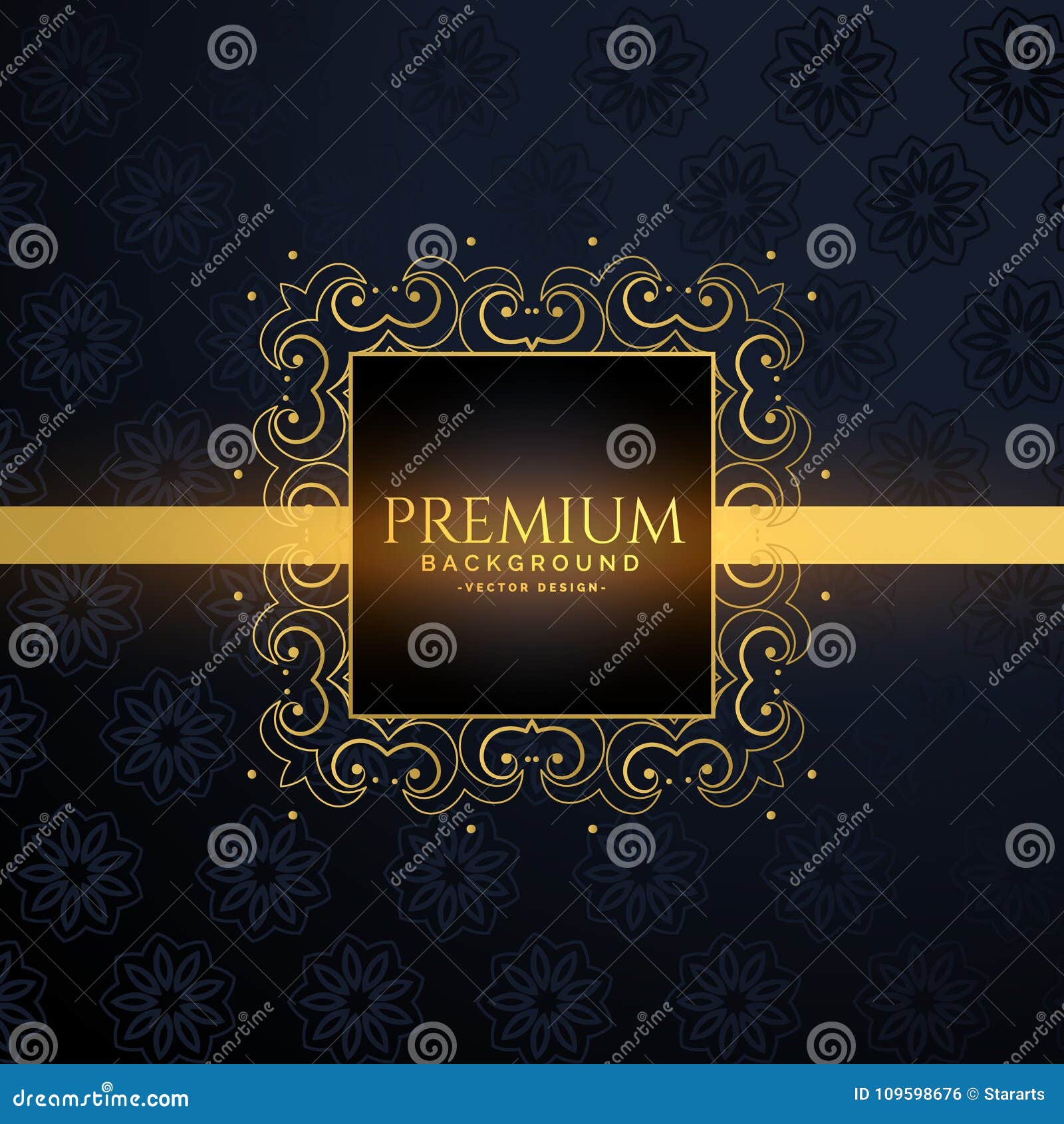 Luxury Golden Frame with Text Space Stock Vector - Illustration of ...