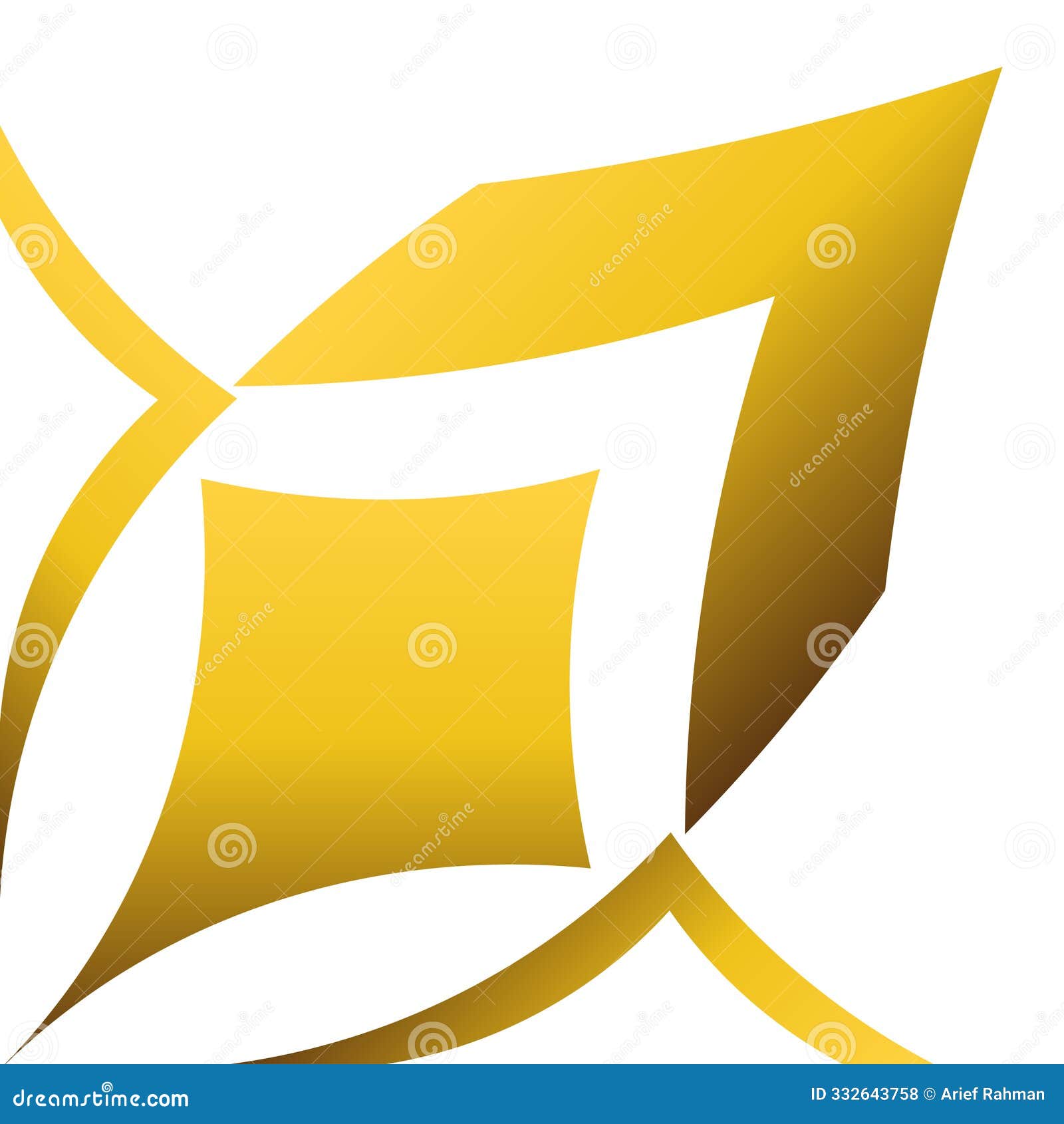 Luxury Golden Geometric Frame Corner Isolated on White Background Stock ...