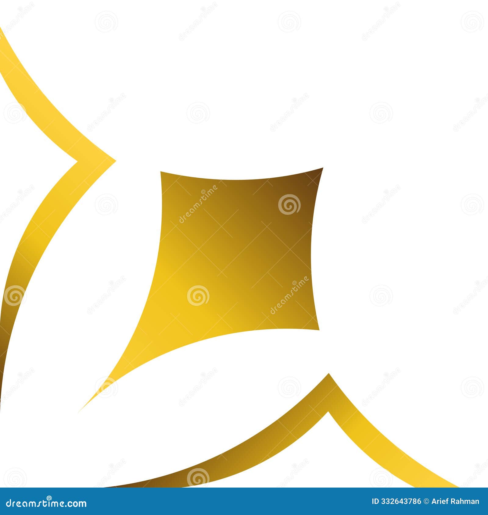 Luxury Golden Geometric Frame Corner Isolated on White Background Stock ...