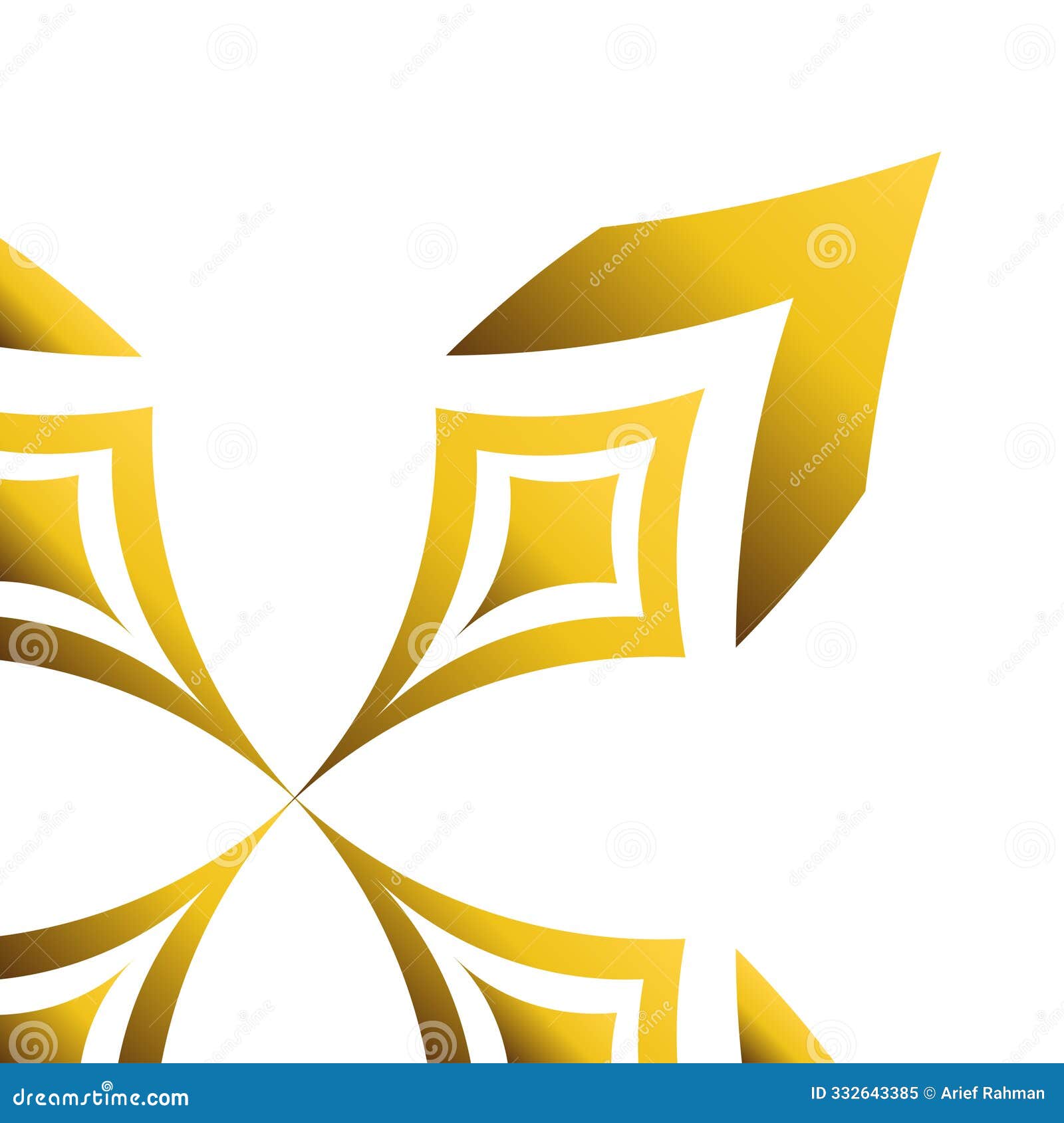 Luxury Golden Geometric Frame Corner Isolated on White Background Stock ...